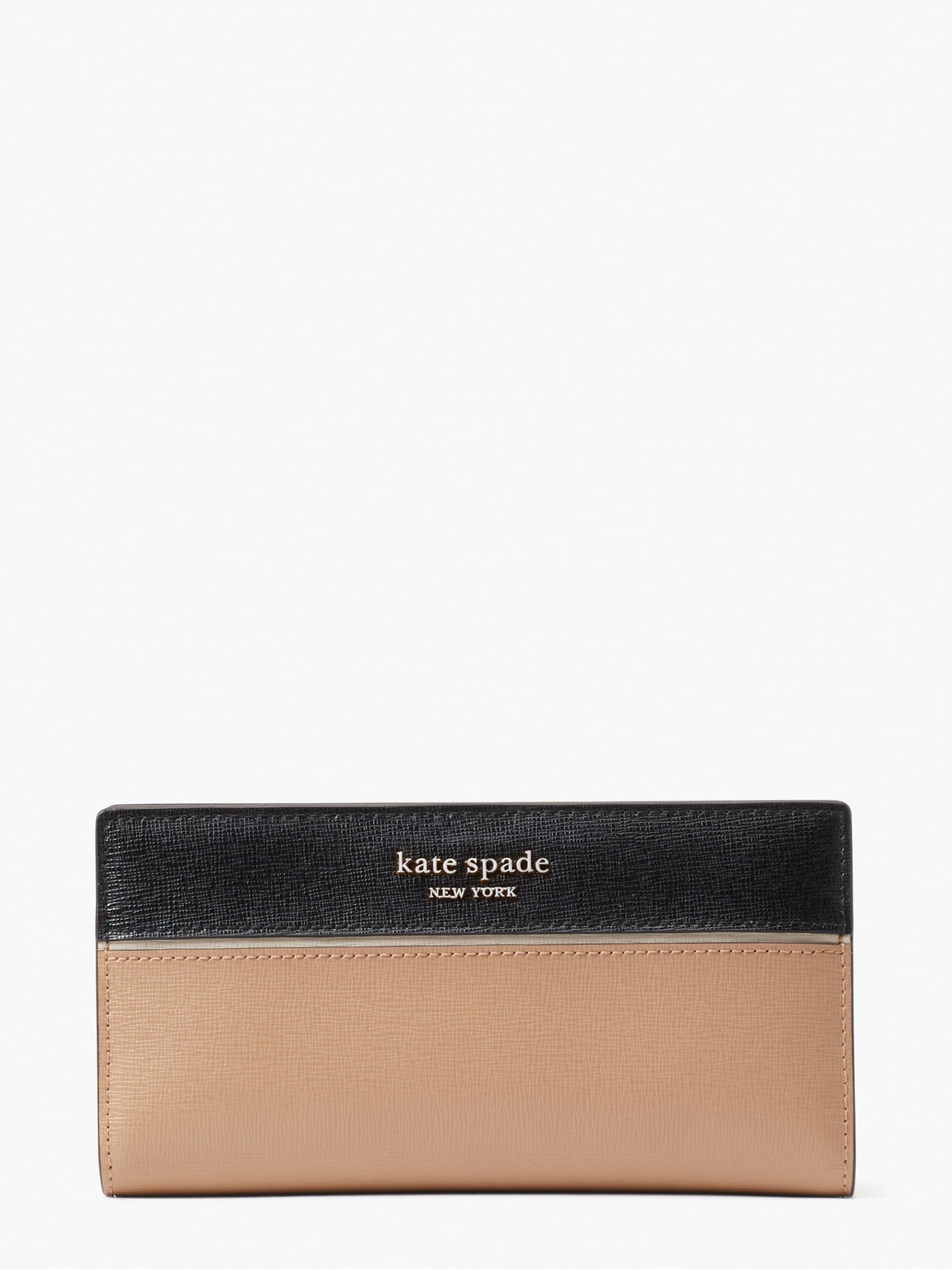 Kate Spade Morgan Colorblocked Saffiano Leather Slim Bifold Wallet Bi ...