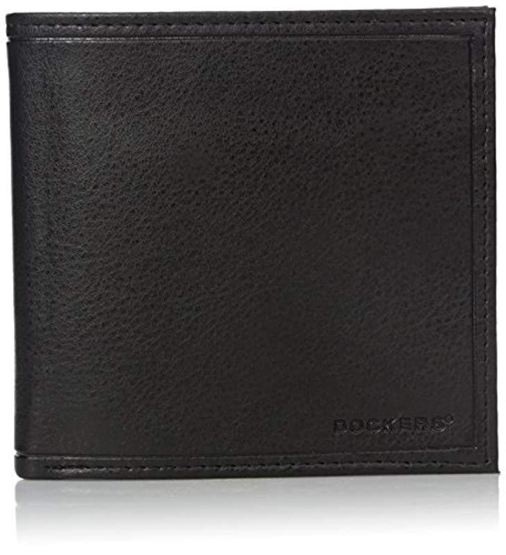 Dockers Leather Extra Capacity Hipster Bifold Wallet in Black for Men ...