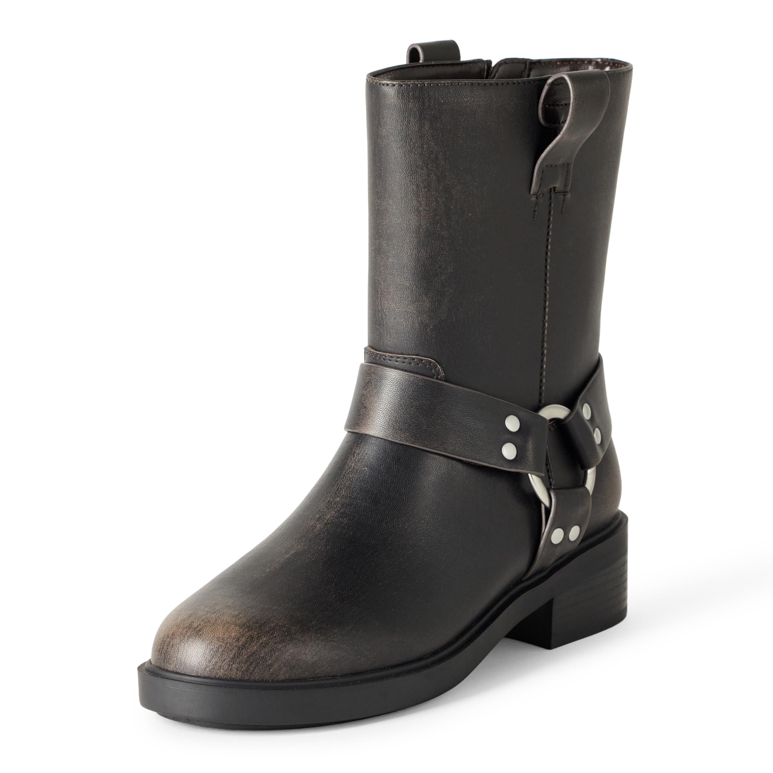 The Drop Lilith Short Moto Boot With Buckles in Black | Lyst