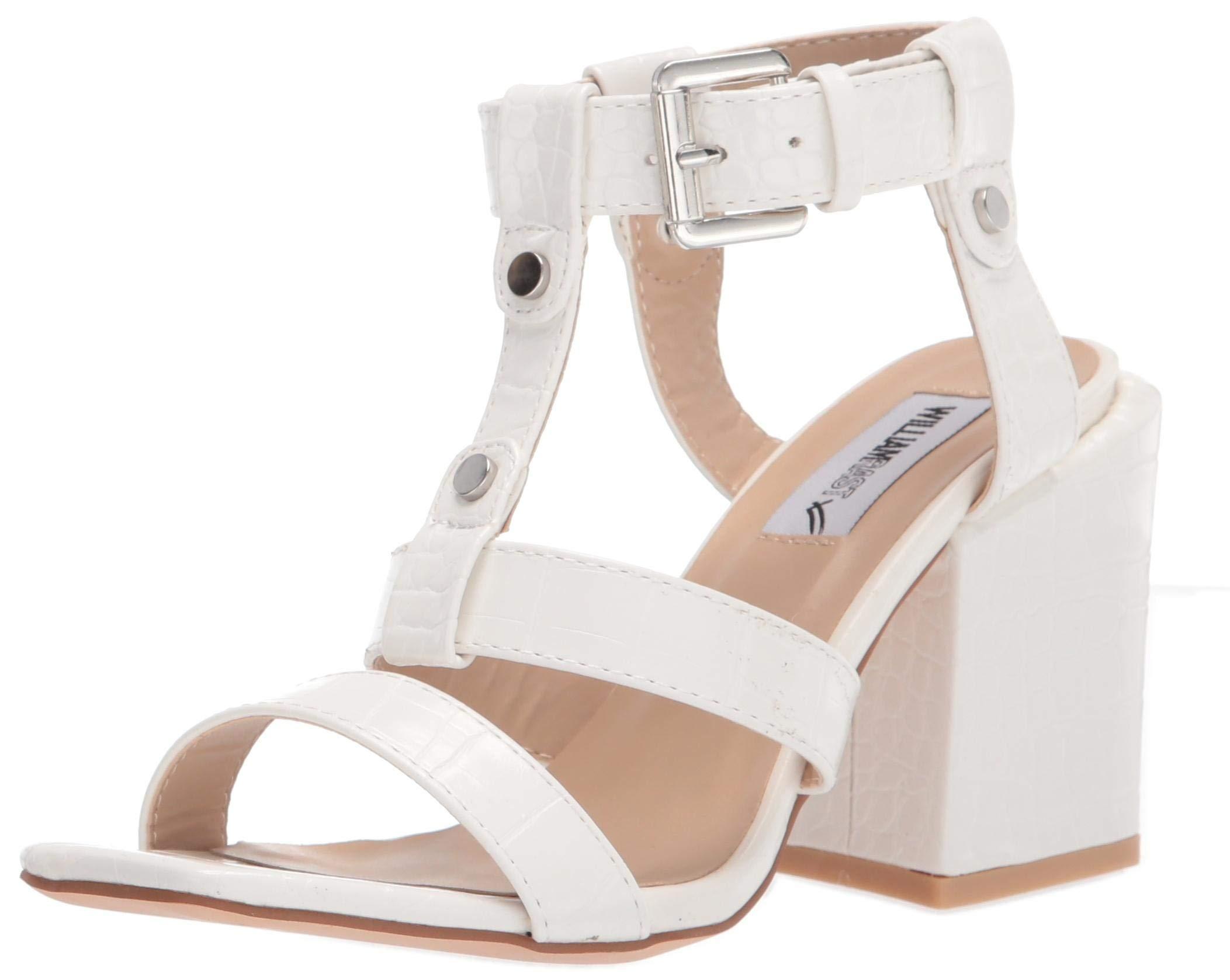 William Rast Leather Comfort Heeled Sandal in White - Lyst