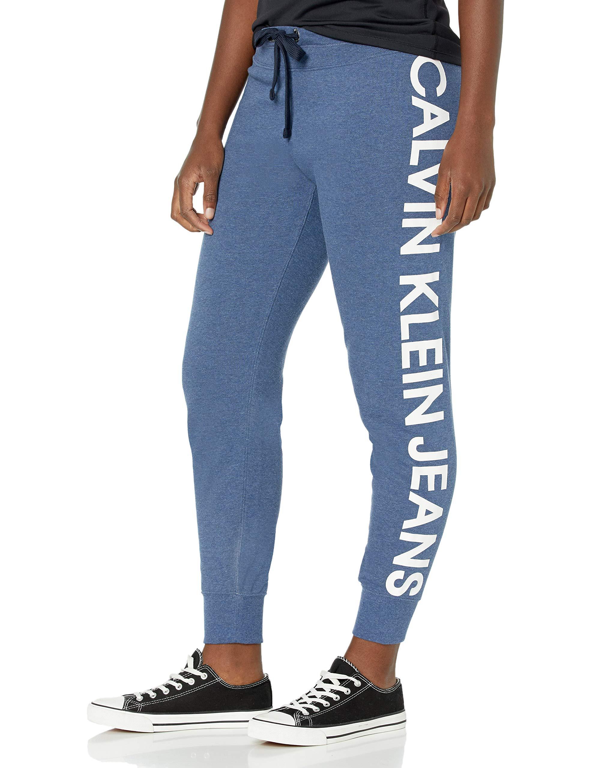 Calvin Klein Cotton Logo Jogger Sweatpants In Stonewash Heather Green