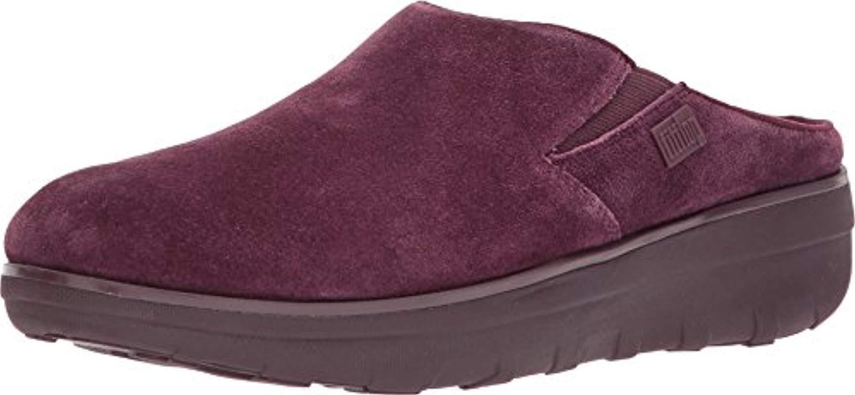 Fitflop Loaff Suede Clogs in Purple | Lyst UK