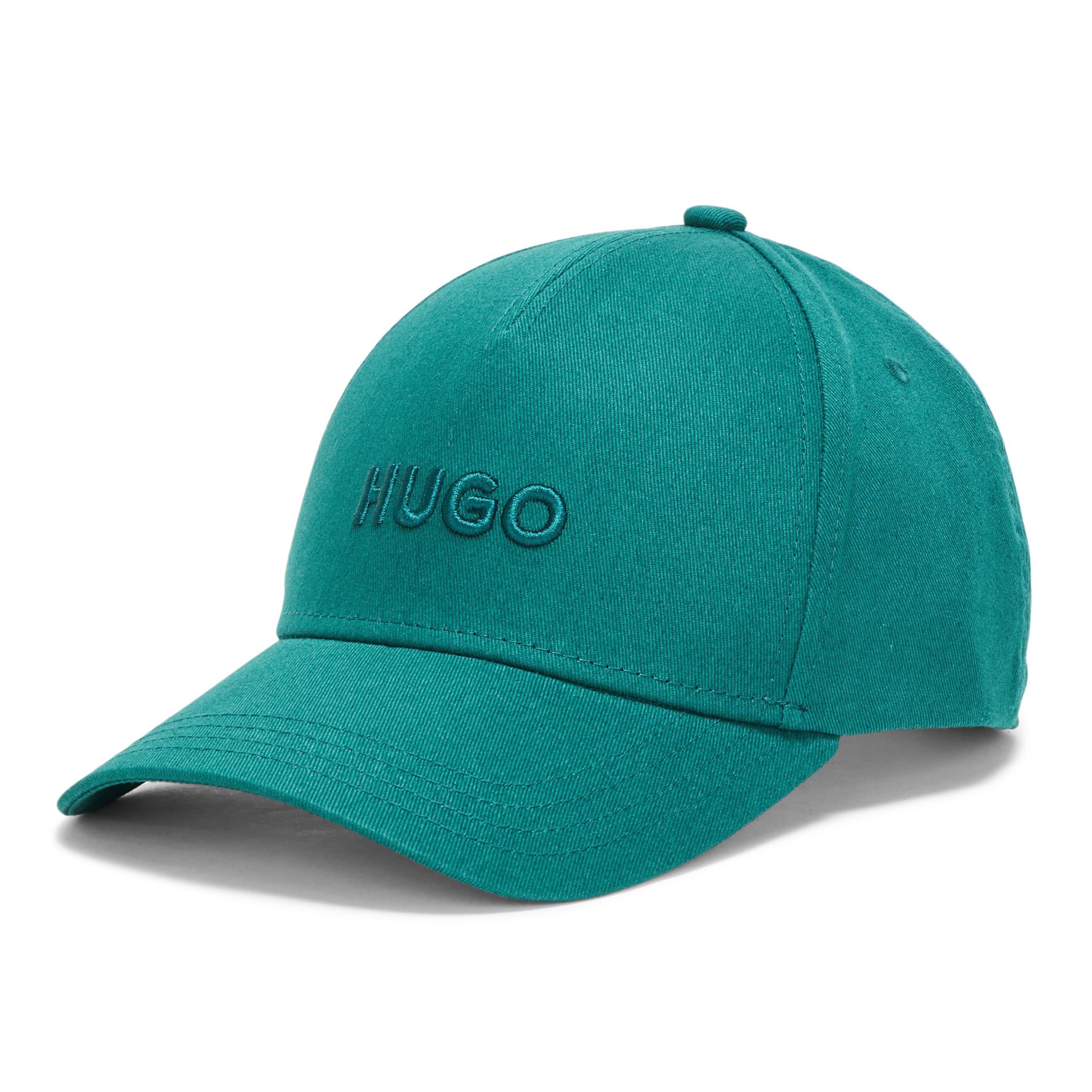 HUGO Big Logo Cotton Baseball Hat Cap in Green for Men | Lyst UK