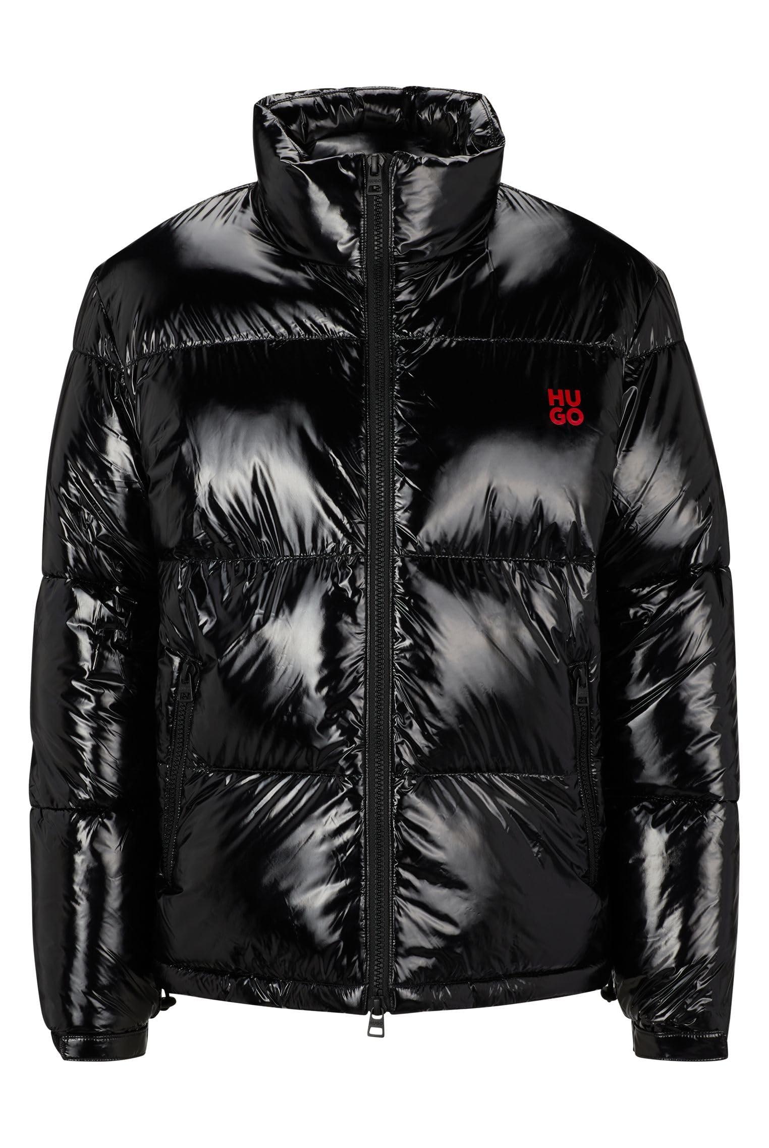 HUGO Water-repellent Lacquered Puffer Jacket With Stacked Logos in ...