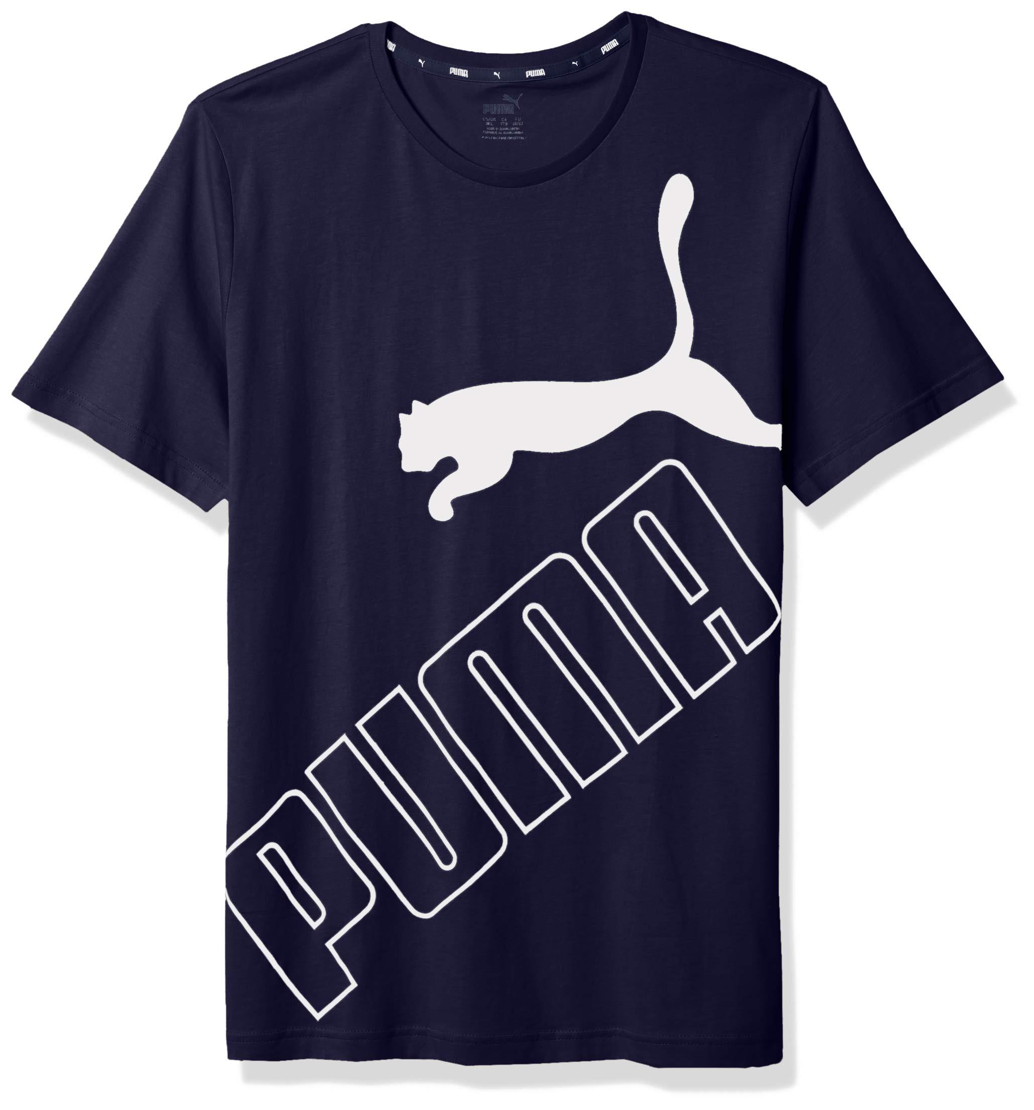 PUMA Cotton Big Logo Tee in Blue for Men - Save 14% - Lyst