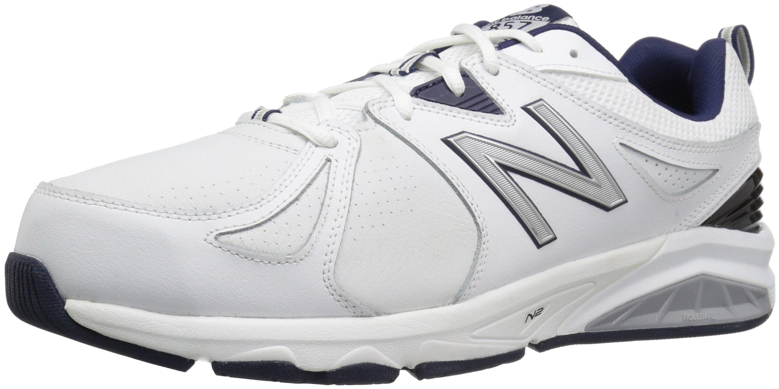 New Balance Leather 857 V2 Cross Trainer in White/Navy (White) for Men ...