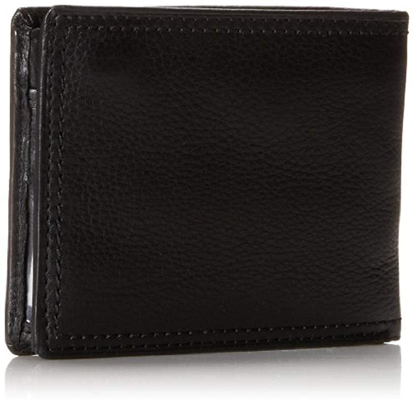 Fossil Relic By Mark Leather Traveler Bifold Wallet, Black for Men - Lyst