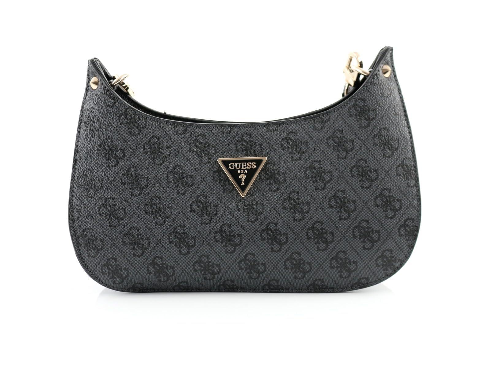 Guess Meridian Mini Shoulder Bag 27 Cm Coal Logo in Black | Lyst