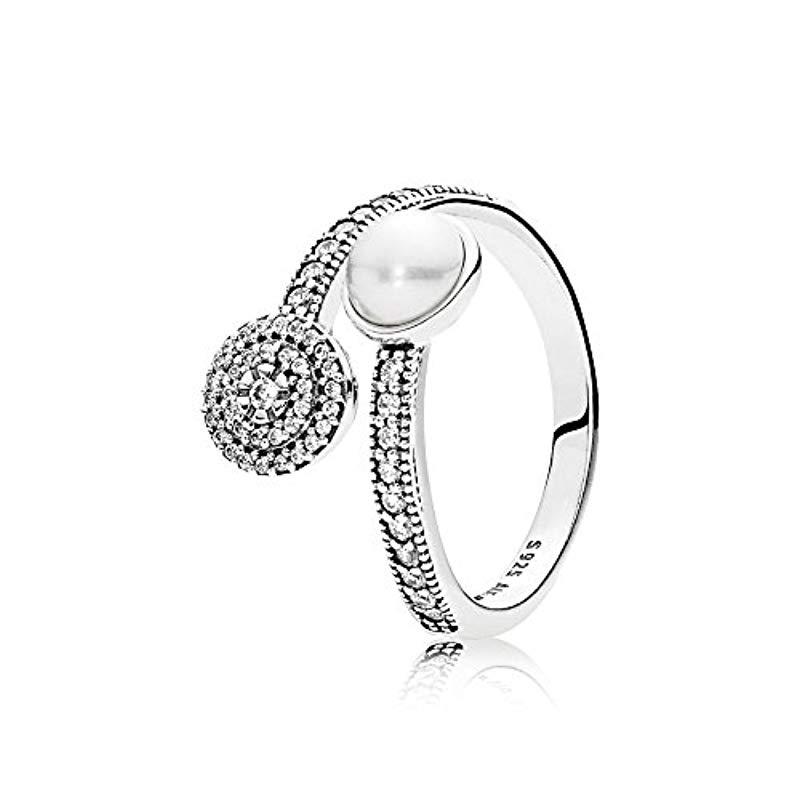 PANDORA Silver Cz & Crystal Luminous Glow Ring in Metallic | Lyst UK
