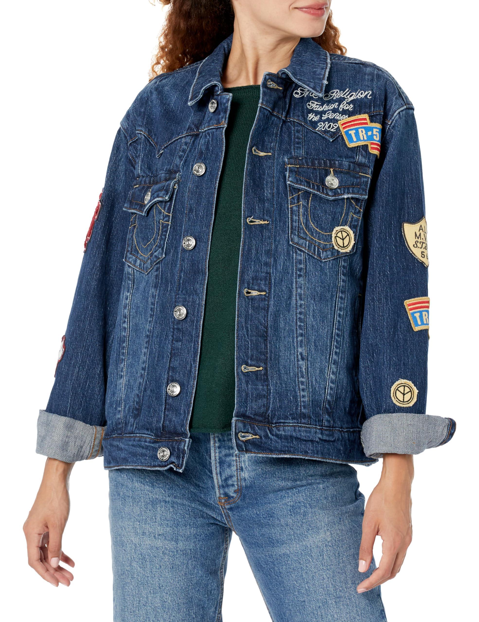 True Religion Brand Jeans Oversized Jimmy Jacket With Patches in Blue ...