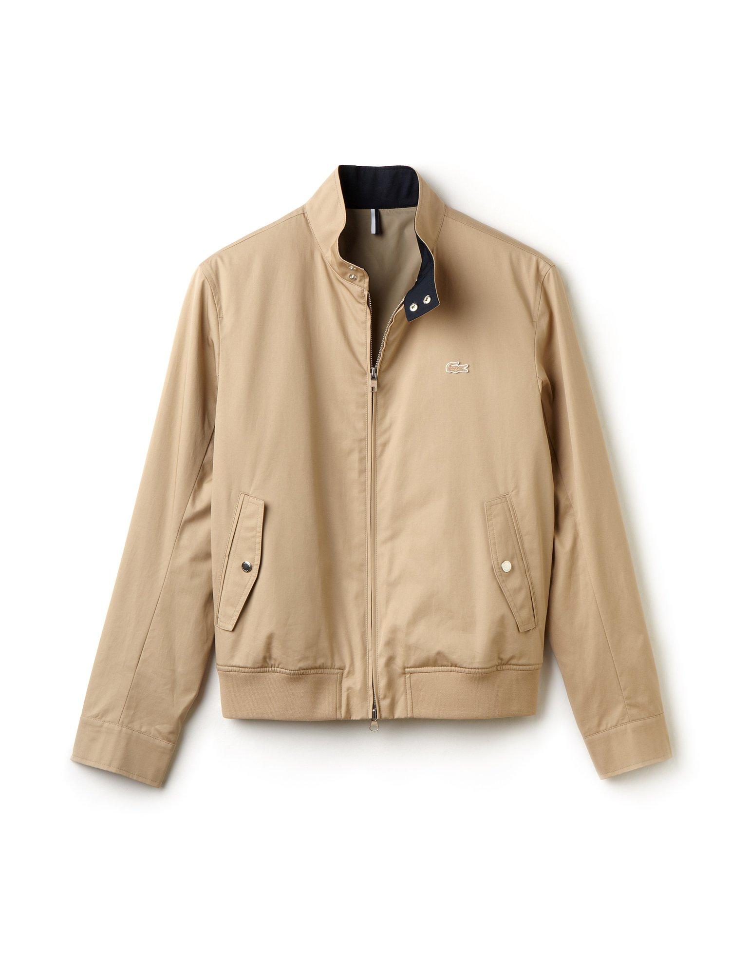 Lacoste Zippered Harrington Jacket In Cotton Twill In Size 60-4xl Beige in Natural for Men | Lyst UK
