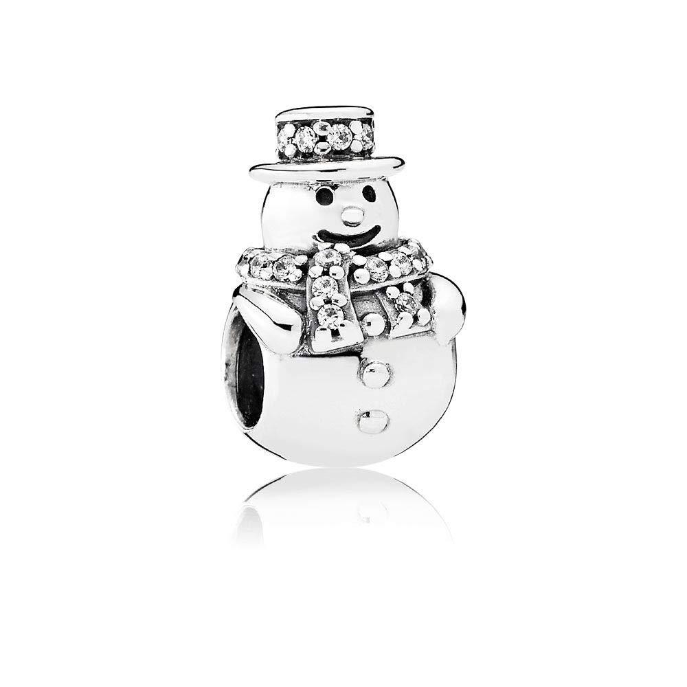 PANDORA Charm Bead 792001cz Silver Snowman in White | Lyst UK