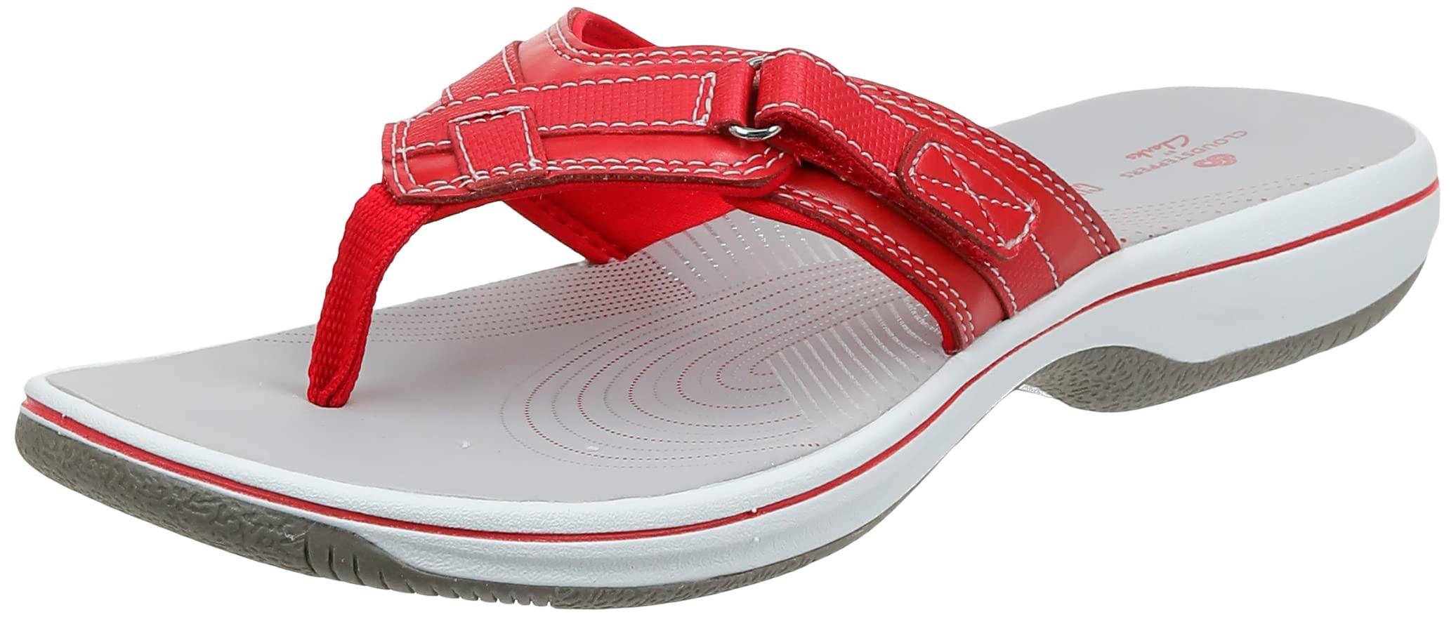 Clarks Red Flip Flops