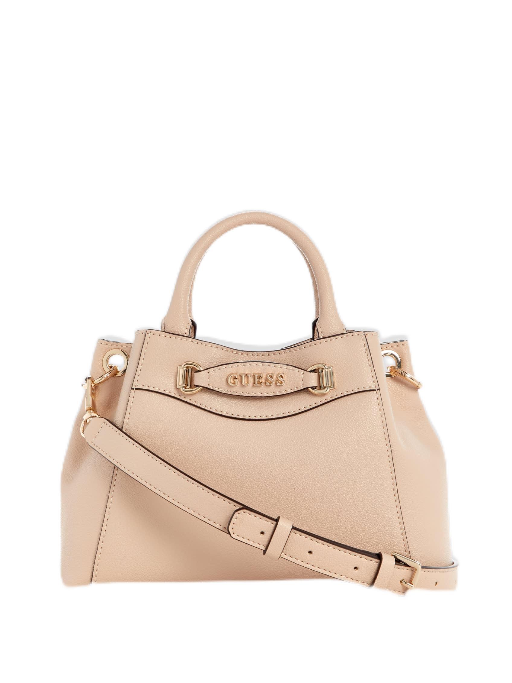 Guess Emera Mini Satchel in Natural | Lyst