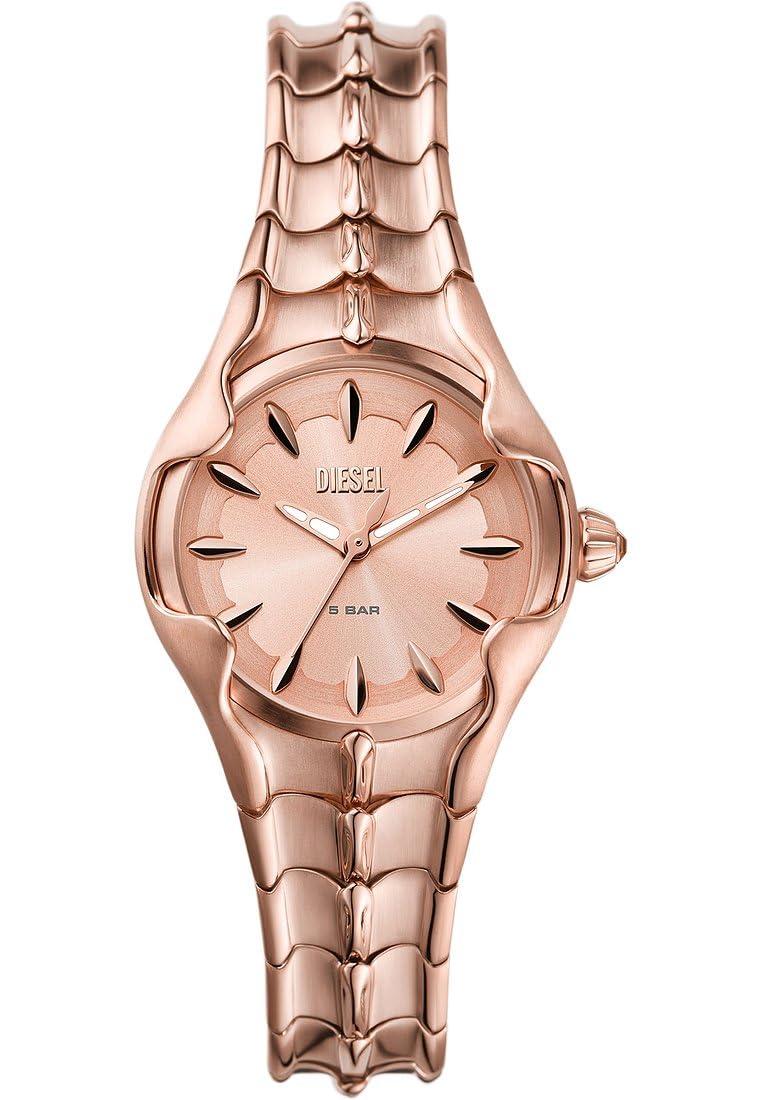 DIESEL Vert Three-hand Rose Gold-tone Stainless Steel Watch in Pink ...