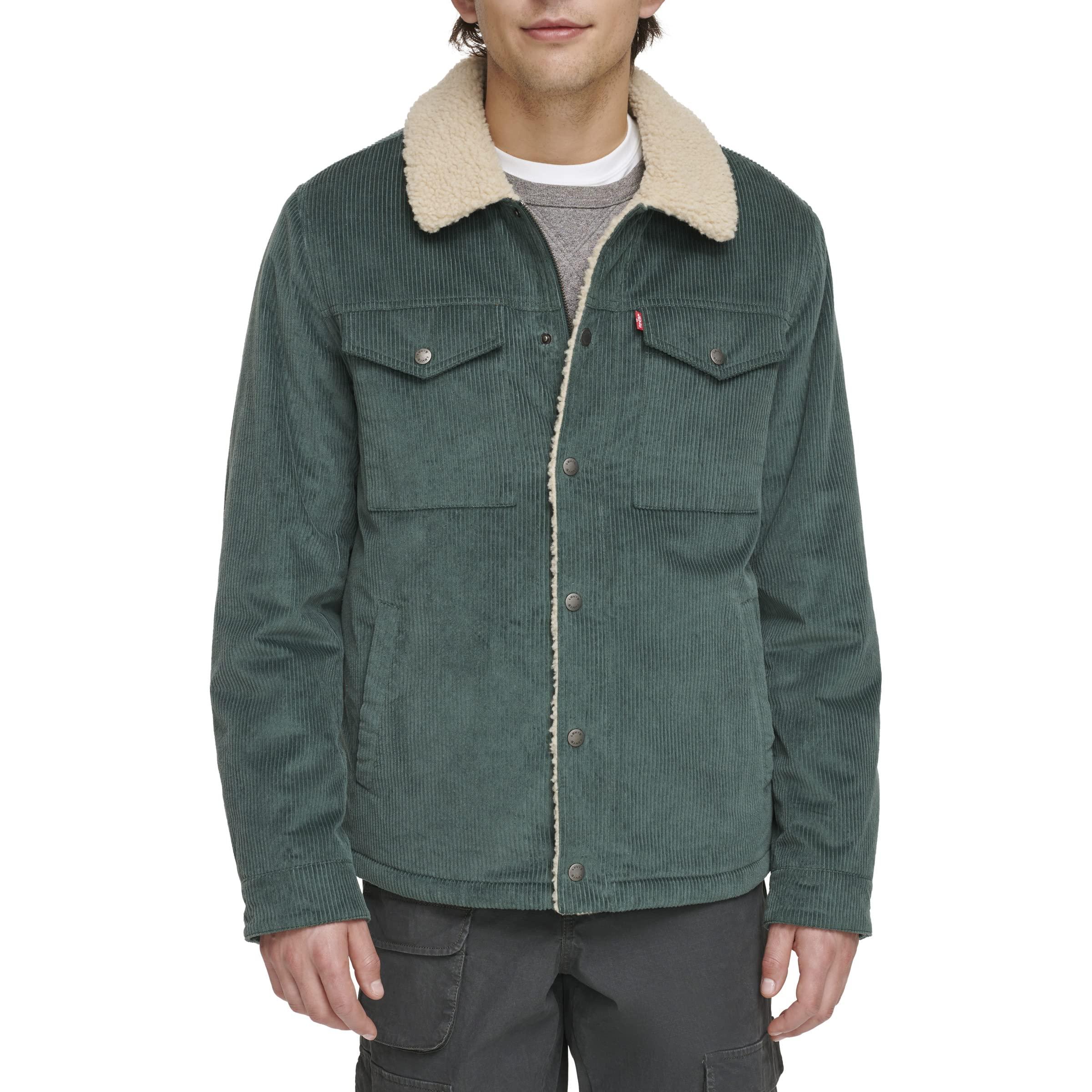 Levi s Corduroy Sherpa Trucker Jacket in Green for Men Lyst UK