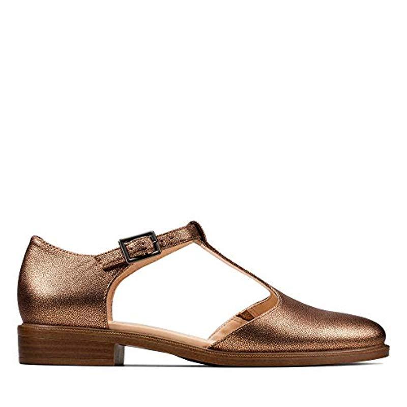 Clarks Taylor Palm Leather Shoes In Bronze Metallic in Brown Lyst UK