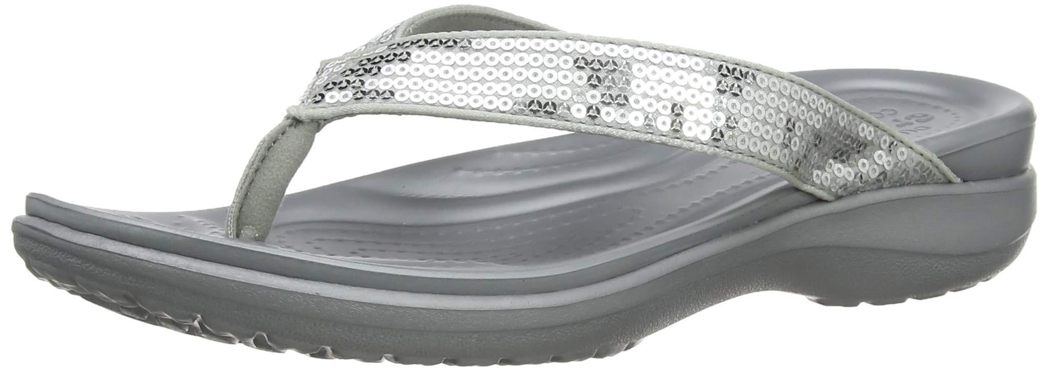 Crocs™ Capri V Sequin W Flip Flop, Silver, 5 M Us in Metallic | Lyst UK