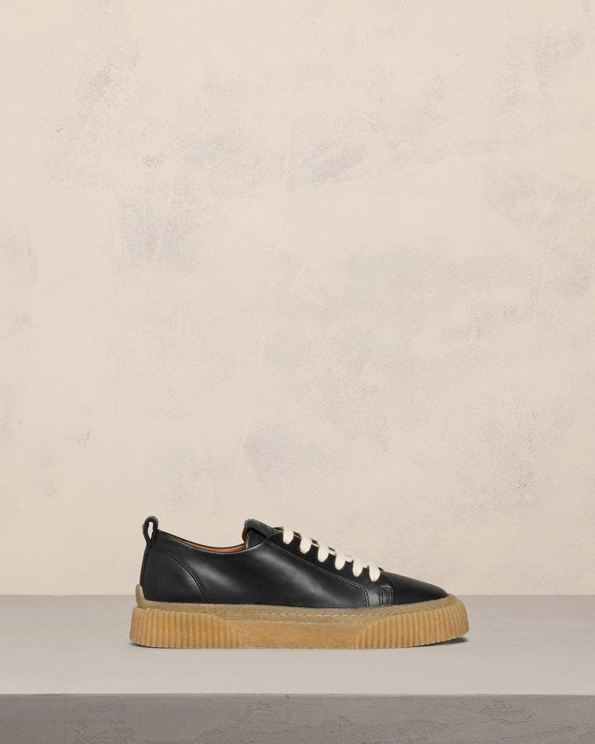 Ami Paris Lace Up Sneakers in Natural | Lyst