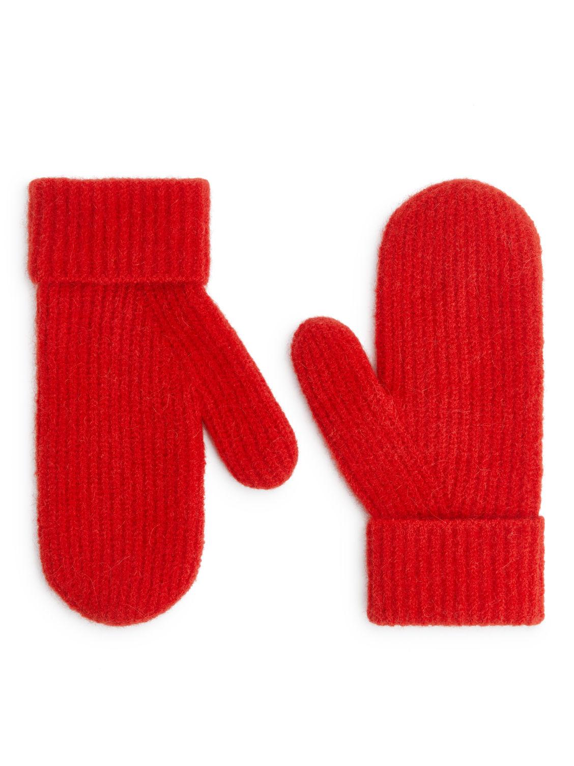 ARKET Wool-alpaca Blend Mittens in Red | Lyst UK