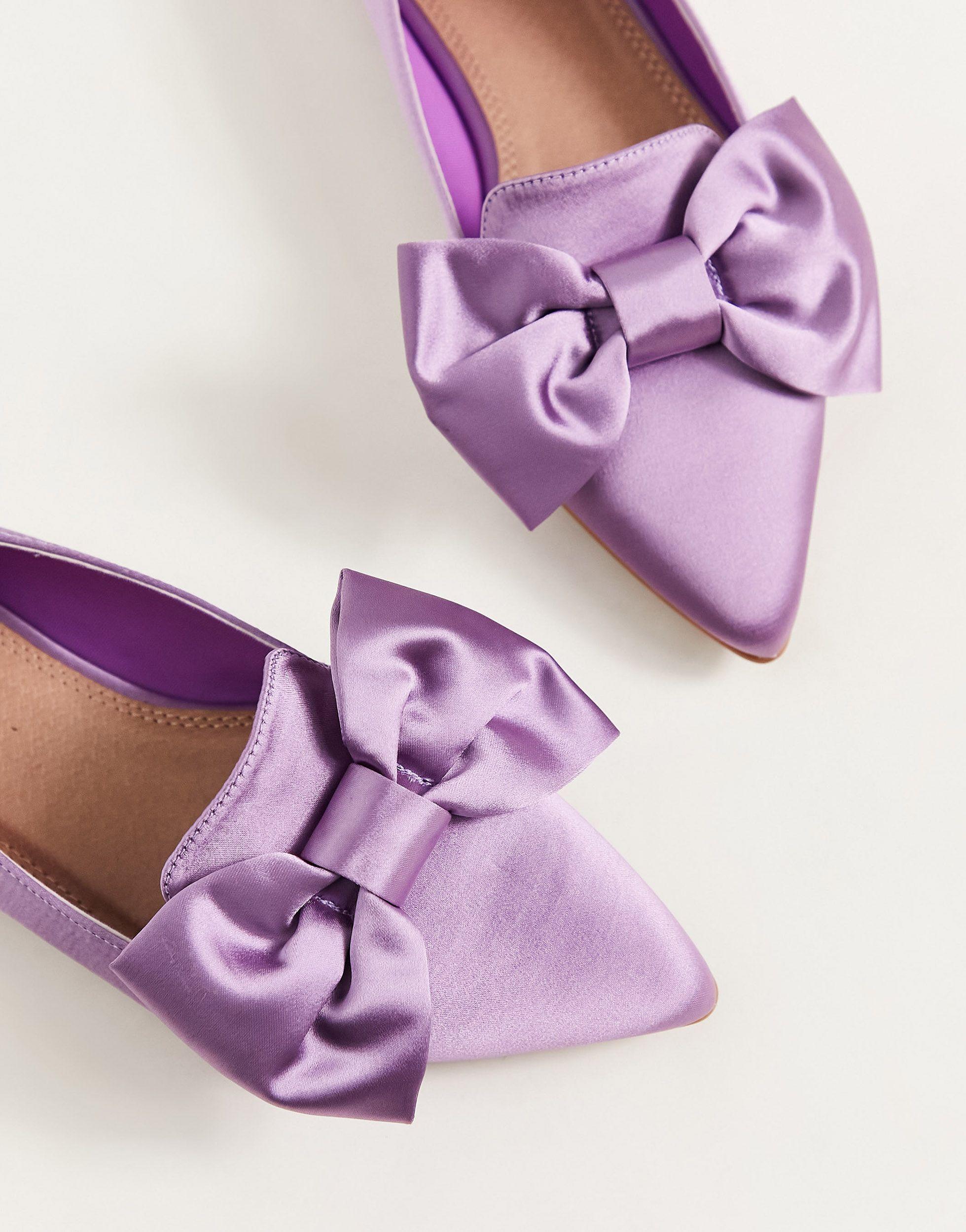 Wide Purple Flat Shoes
