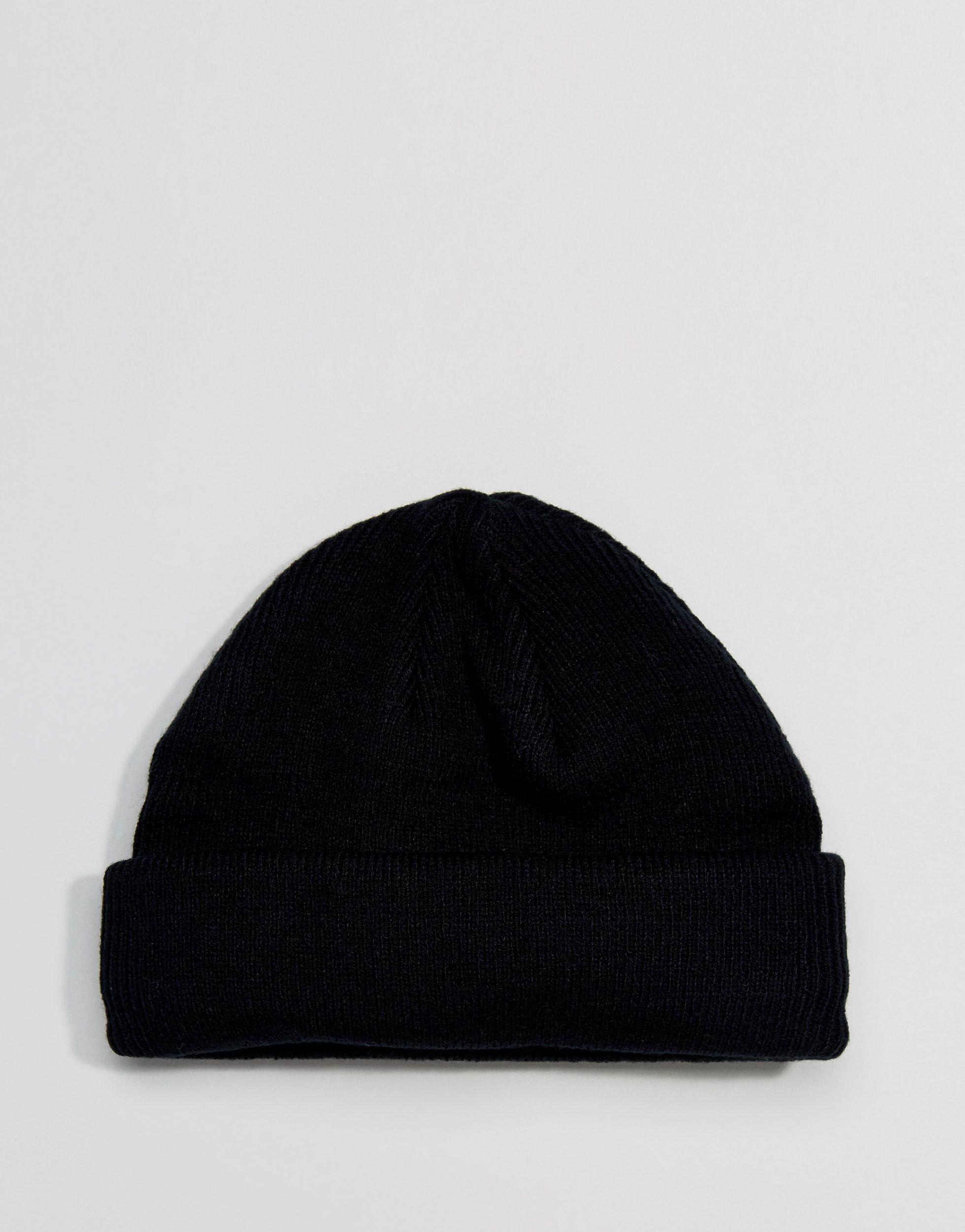 ASOS Synthetic Mini Fisherman Beanie in Black for Men - Lyst