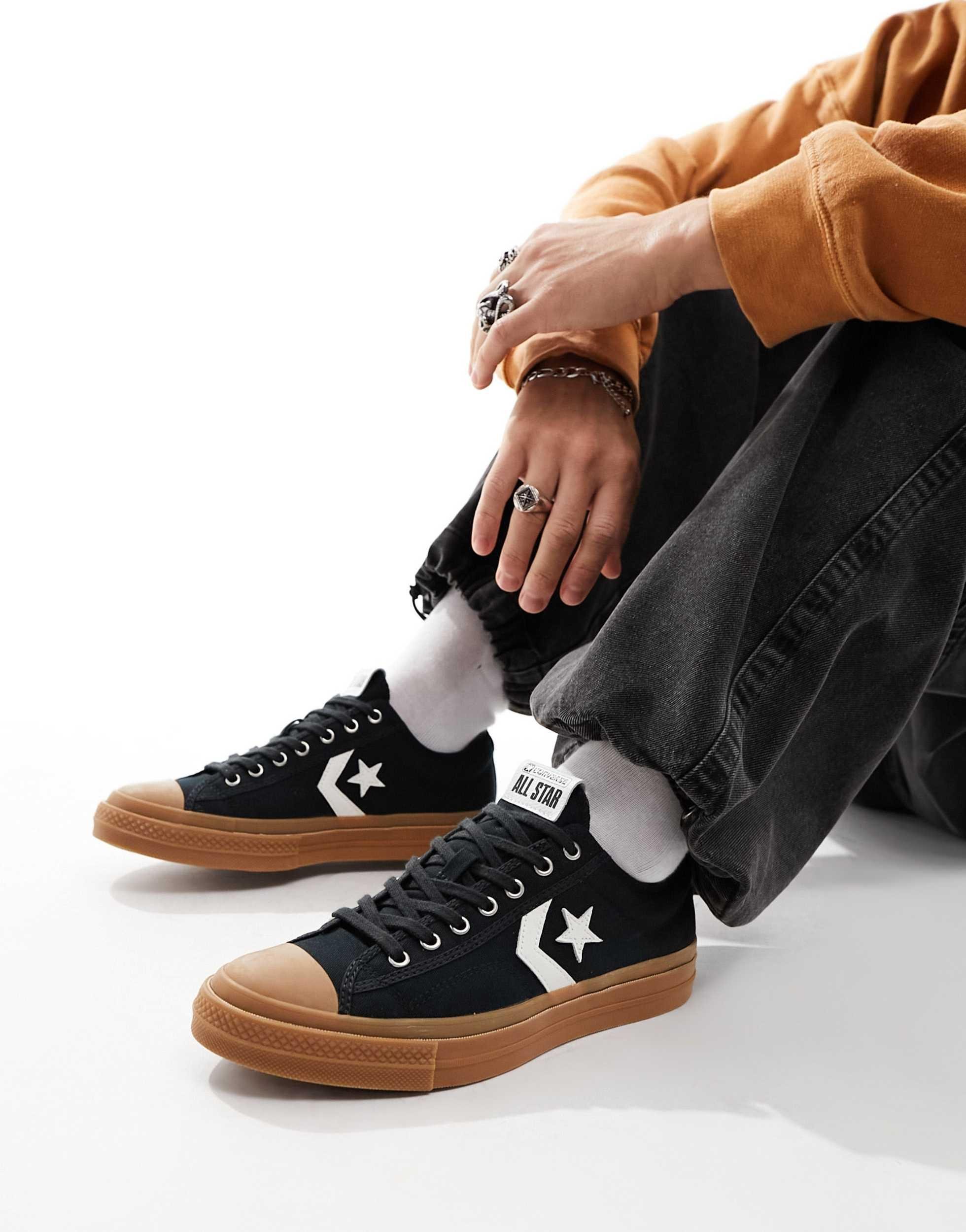 Converse Star Player 76 Ox Sneakers With Gum Sole in Black Lyst