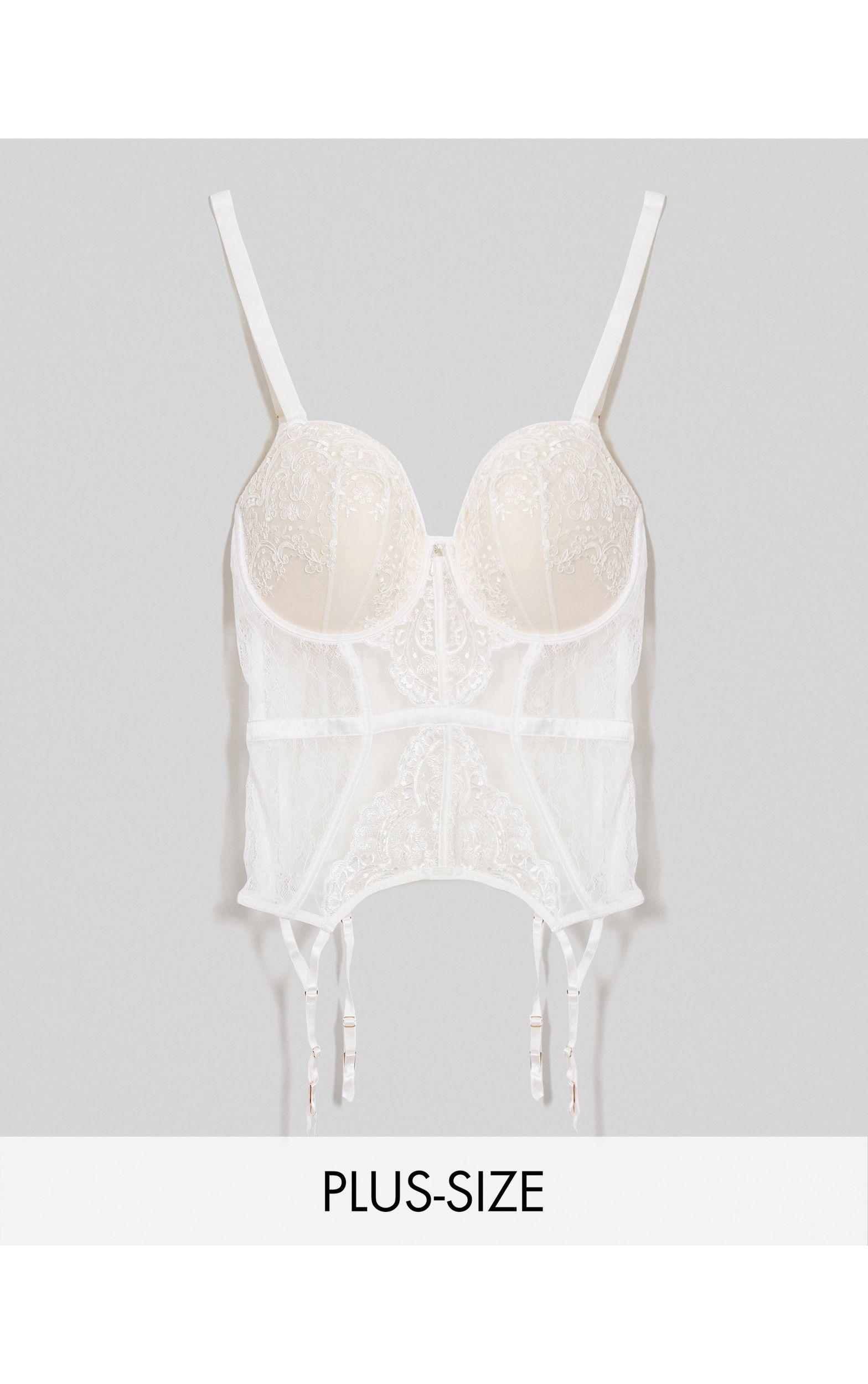 Ann Summers Curve Fiercely Sexy Lace And Sequin Basque in White | Lyst UK