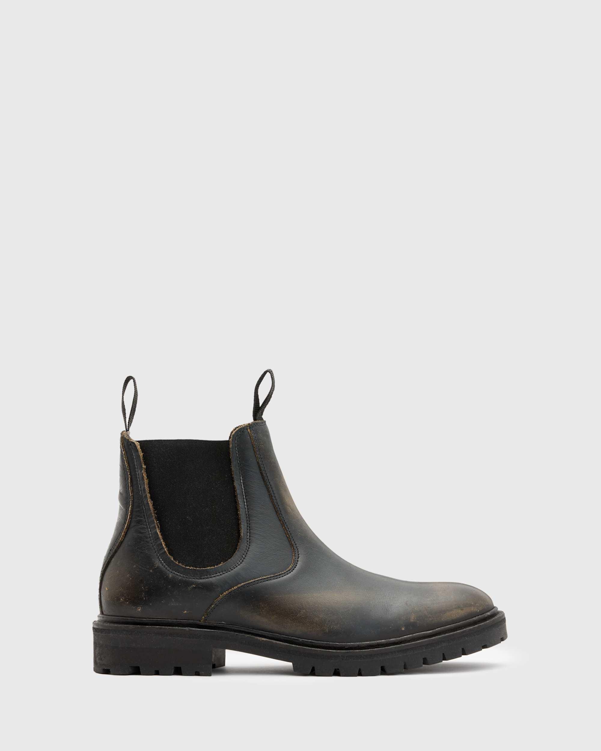 AllSaints Toby Leather Chelsea Boots in Black for Men | Lyst