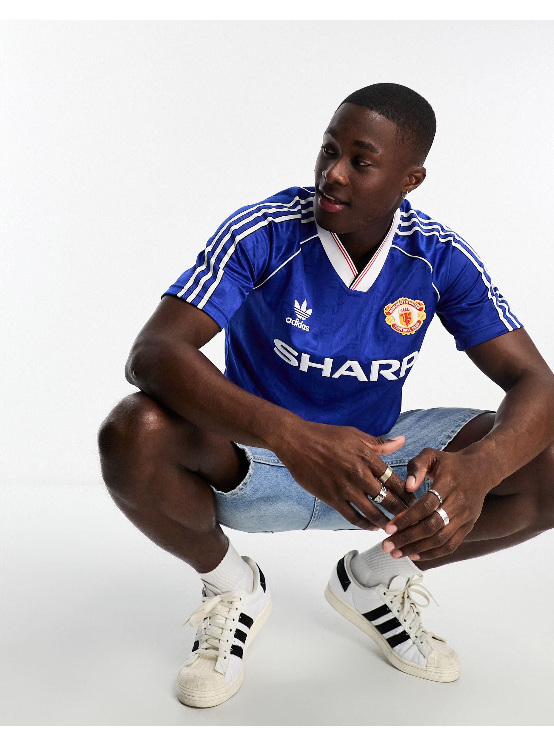 adidas Originals Manchester United 89' Third Kit in Blue for adidas Originals Manchester United 89' Third Kit in Blue for