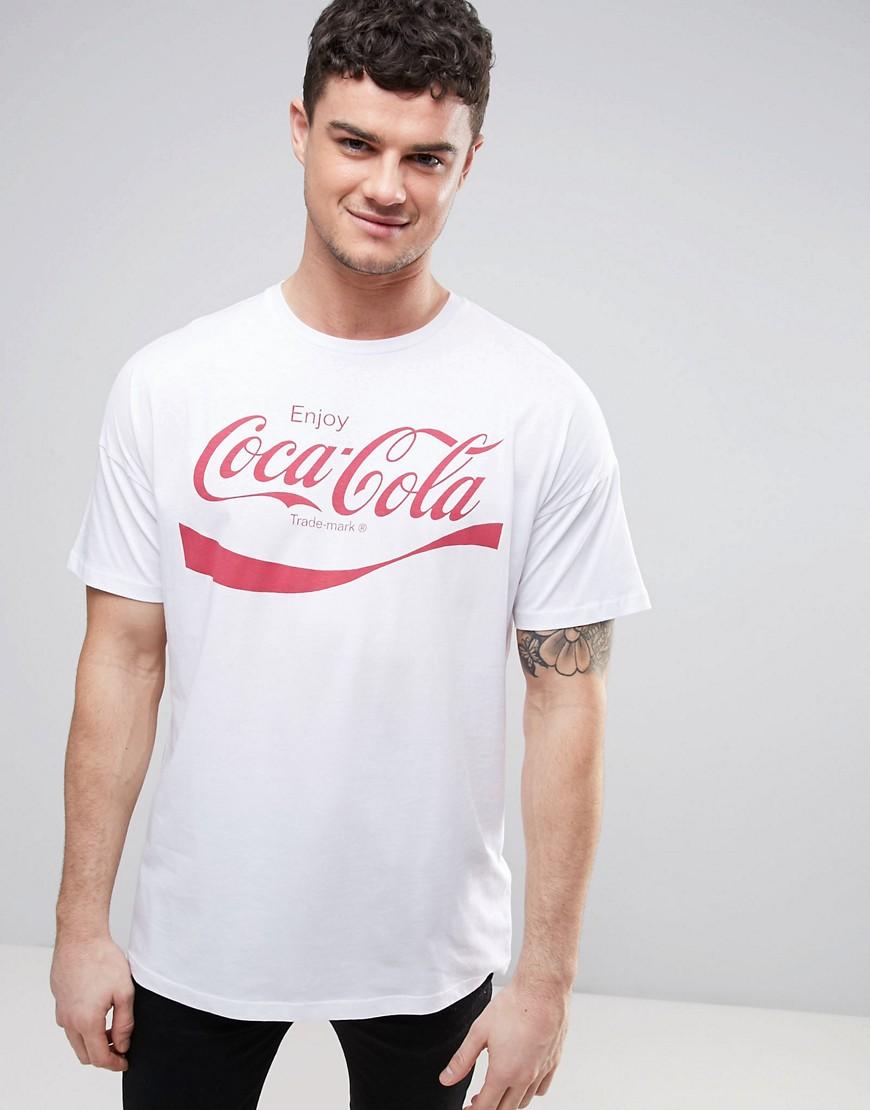 Asos Cotton Coca Cola Oversized T Shirt In White For Men Lyst