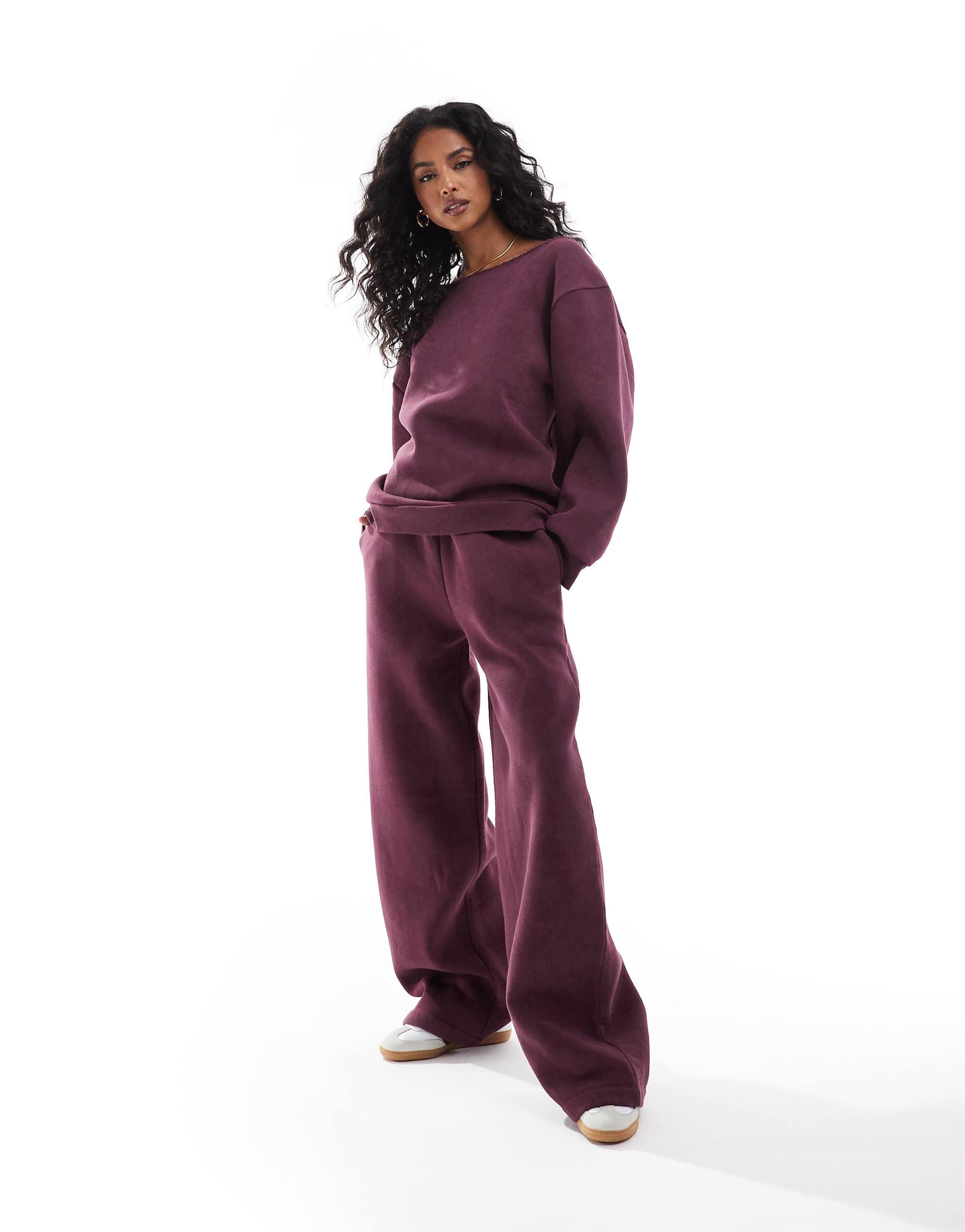ASOS Cocoon Leg Trackies in Purple | Lyst