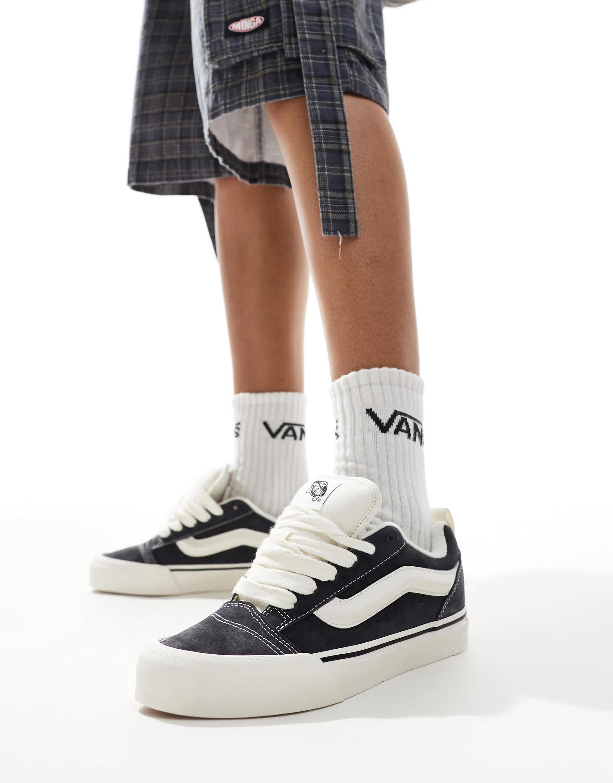 Vans Knu Skool Sneakers With Suede in Gray | Lyst