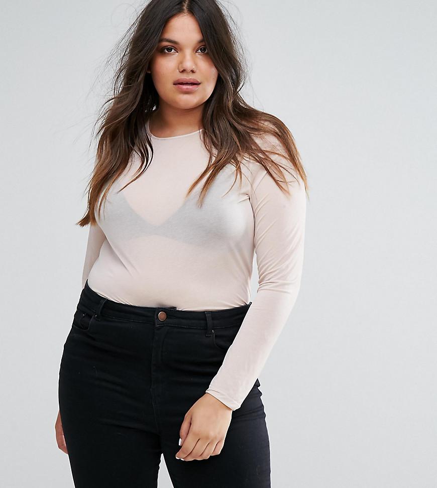 Lyst - Asos Top In Sheer Mesh in Pink