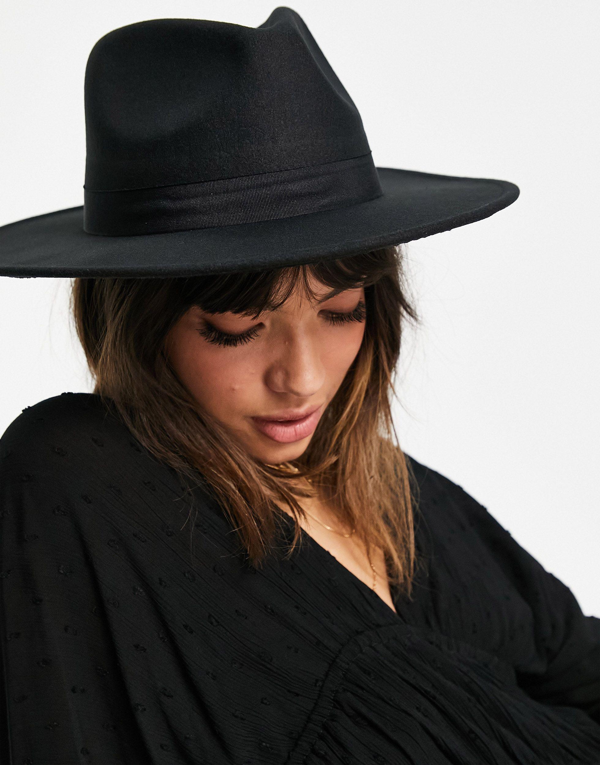 Womens Black Fedora Hat