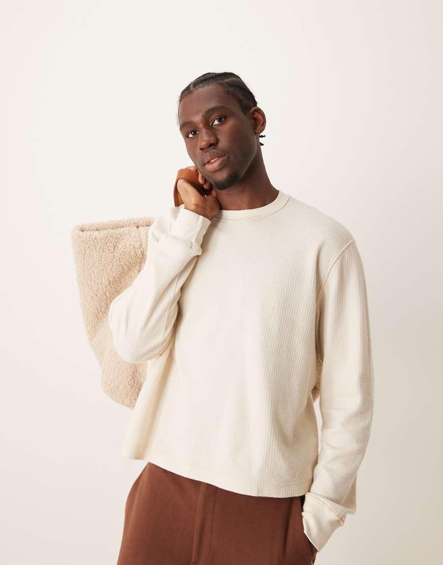Abercrombie & Fitch Waffle Crop Long Sleeve T-shirt in Natural for Men | Lyst UK