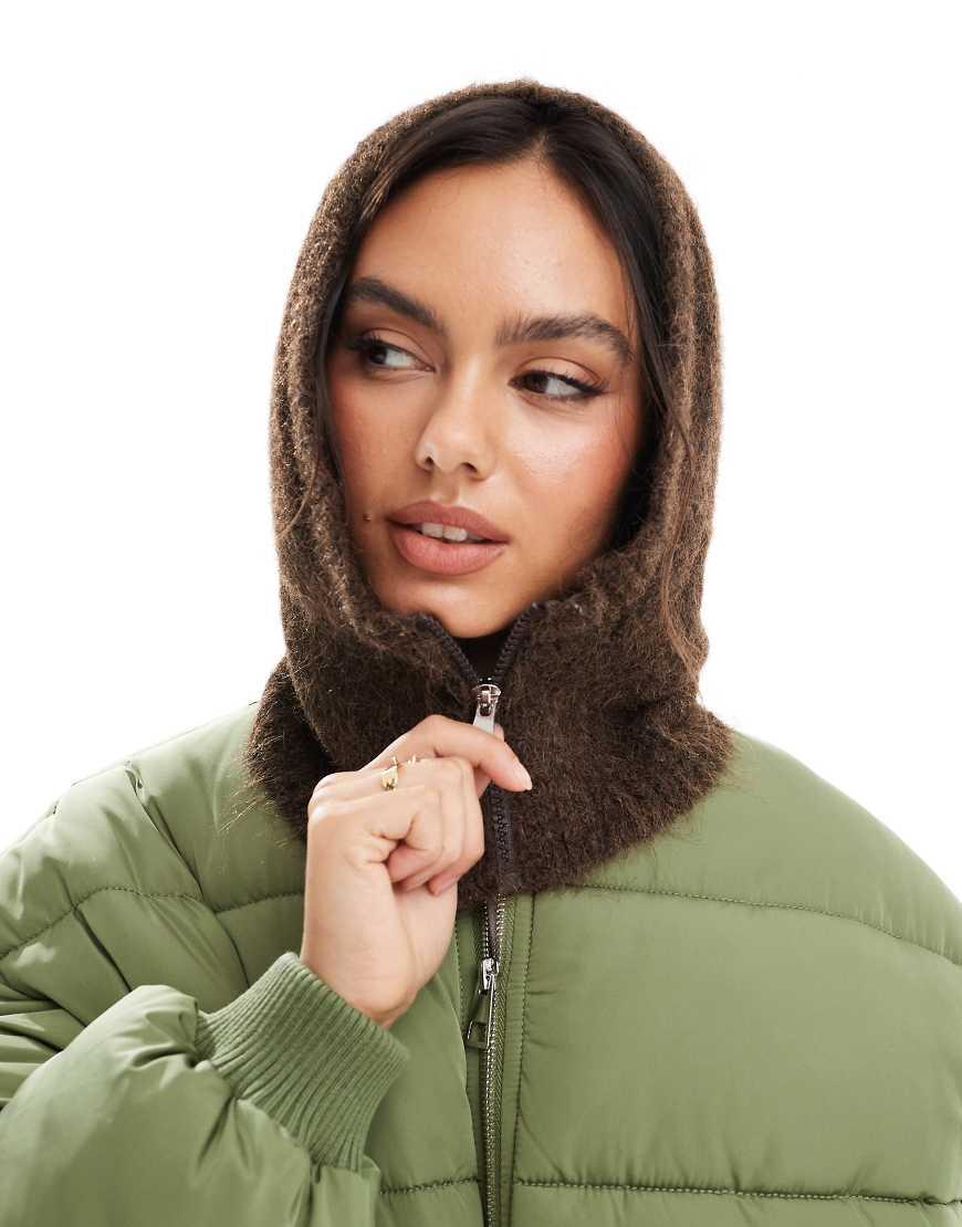 ASOS Wool Mix Hood in Green | Lyst UK