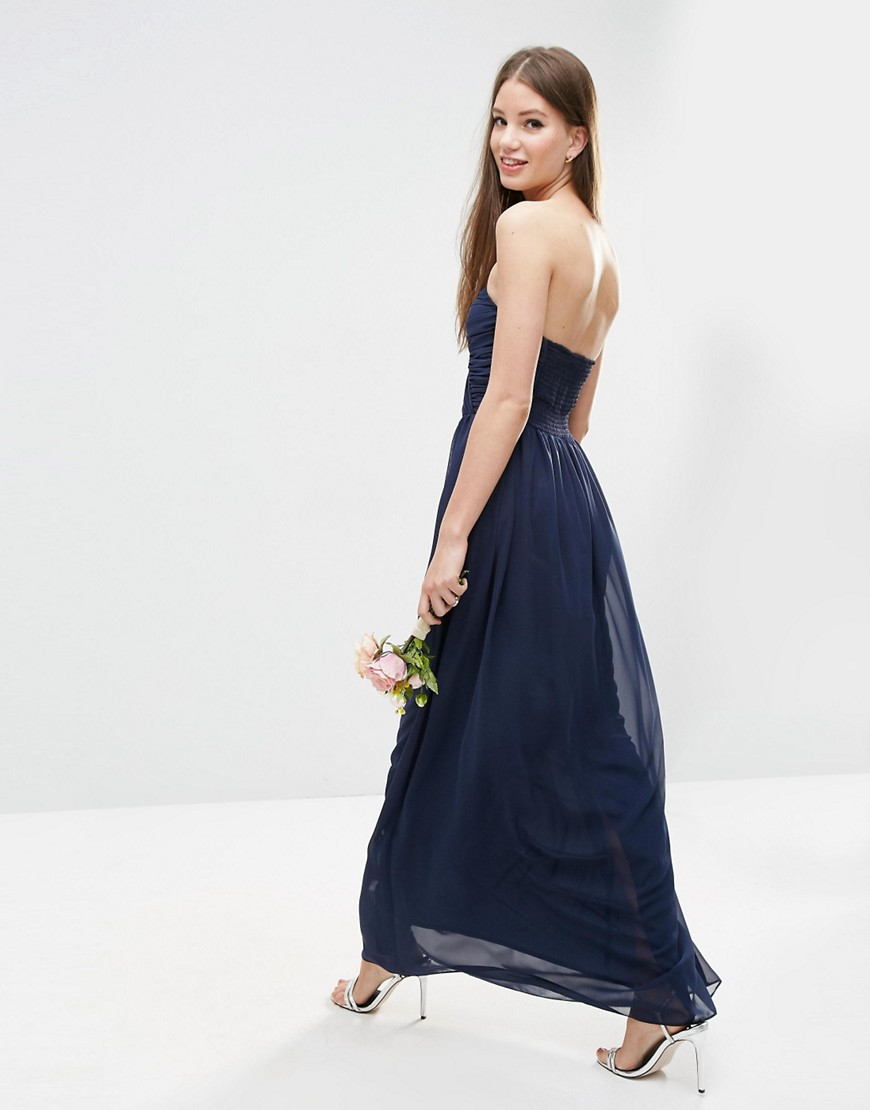 Lyst - Asos Wedding Bandeau Maxi Dress in Blue Lyst - Asos Wedding Bandeau Maxi Dress in Blue