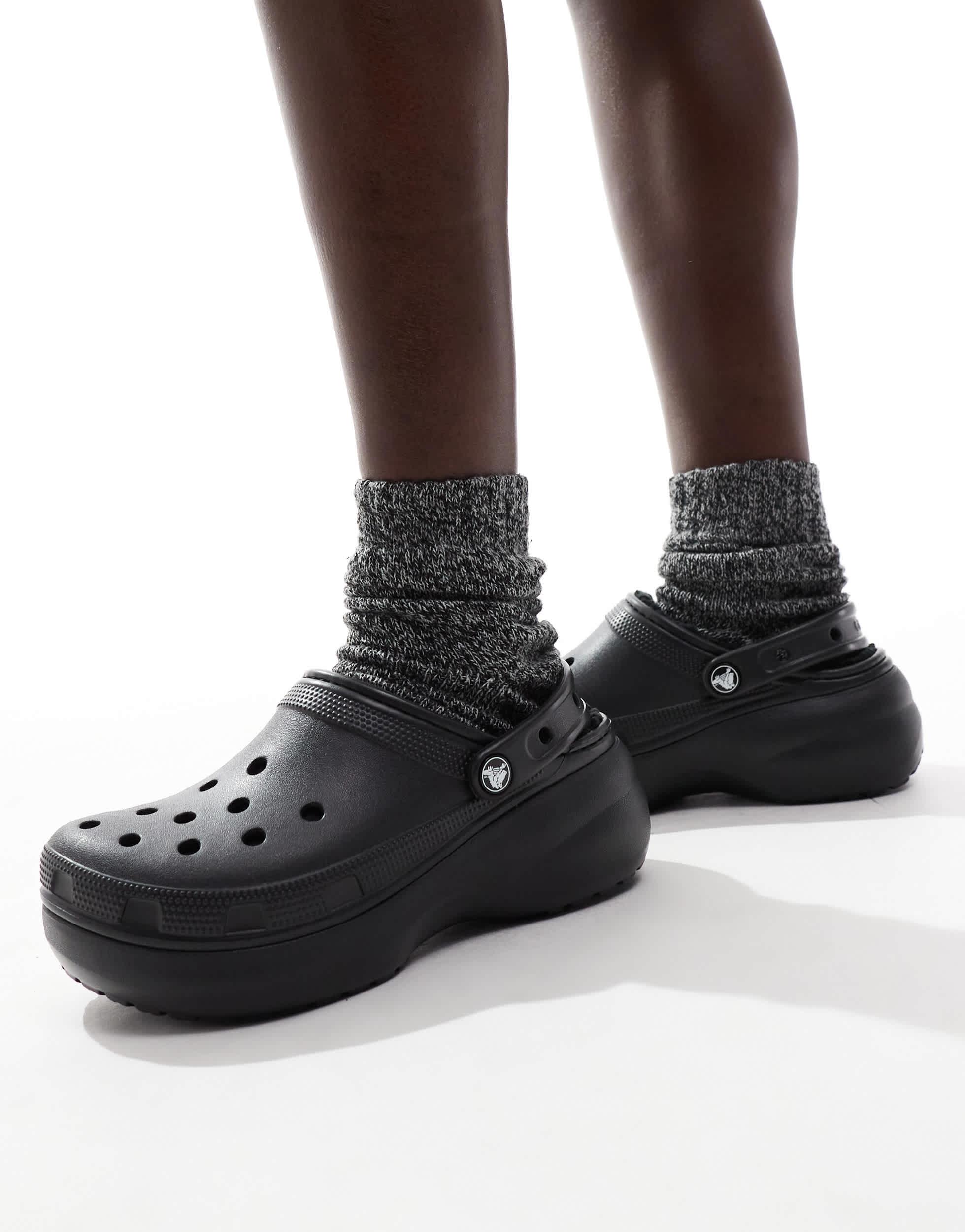 Crocs™ Classic Platform Lined Clogs in Black | Lyst