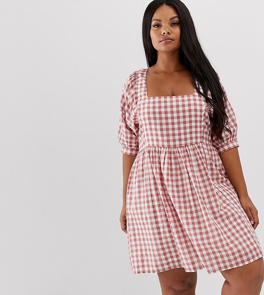 Lyst Asos Asos Design Curve Chuck On Square Neck Mini Smock Dress In