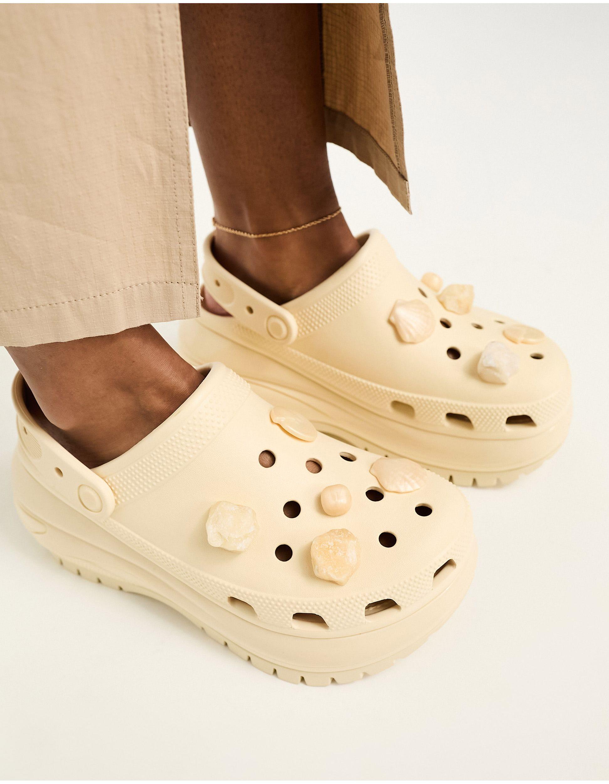 Crocs™ Asos Exclusive Mega Crush Shellsnpearls Clog in Natural | Lyst UK