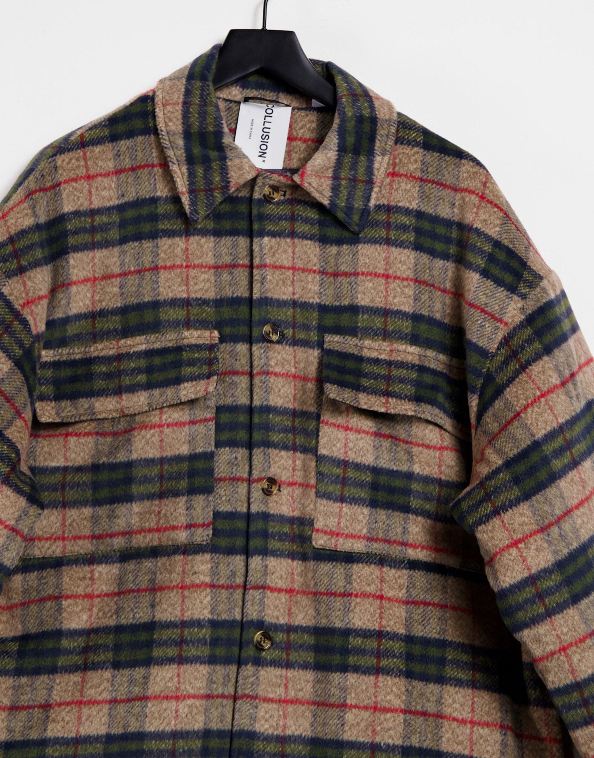 Sale > collusion flannel jacke > in stock