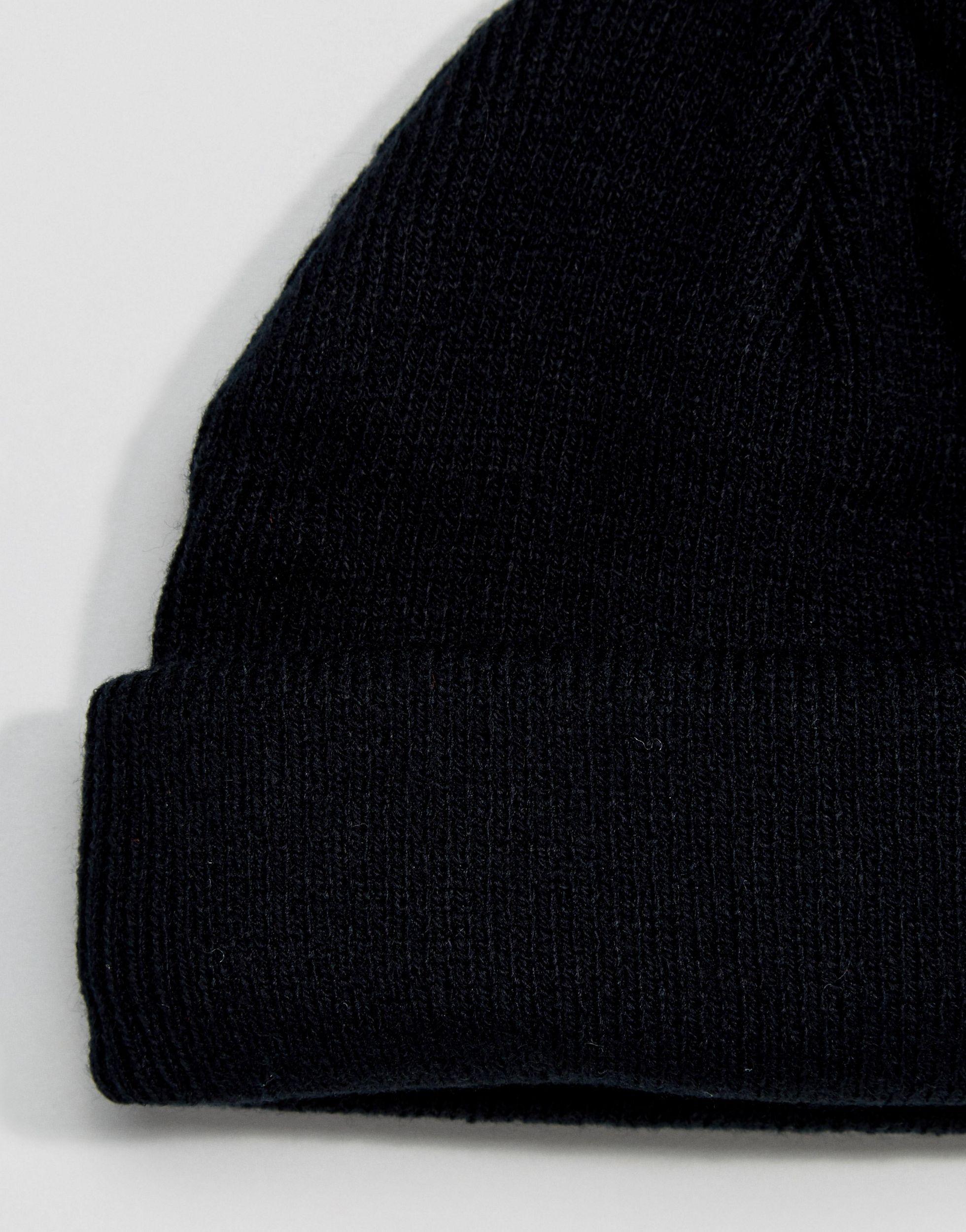 ASOS Synthetic Mini Fisherman Beanie in Black for Men - Lyst