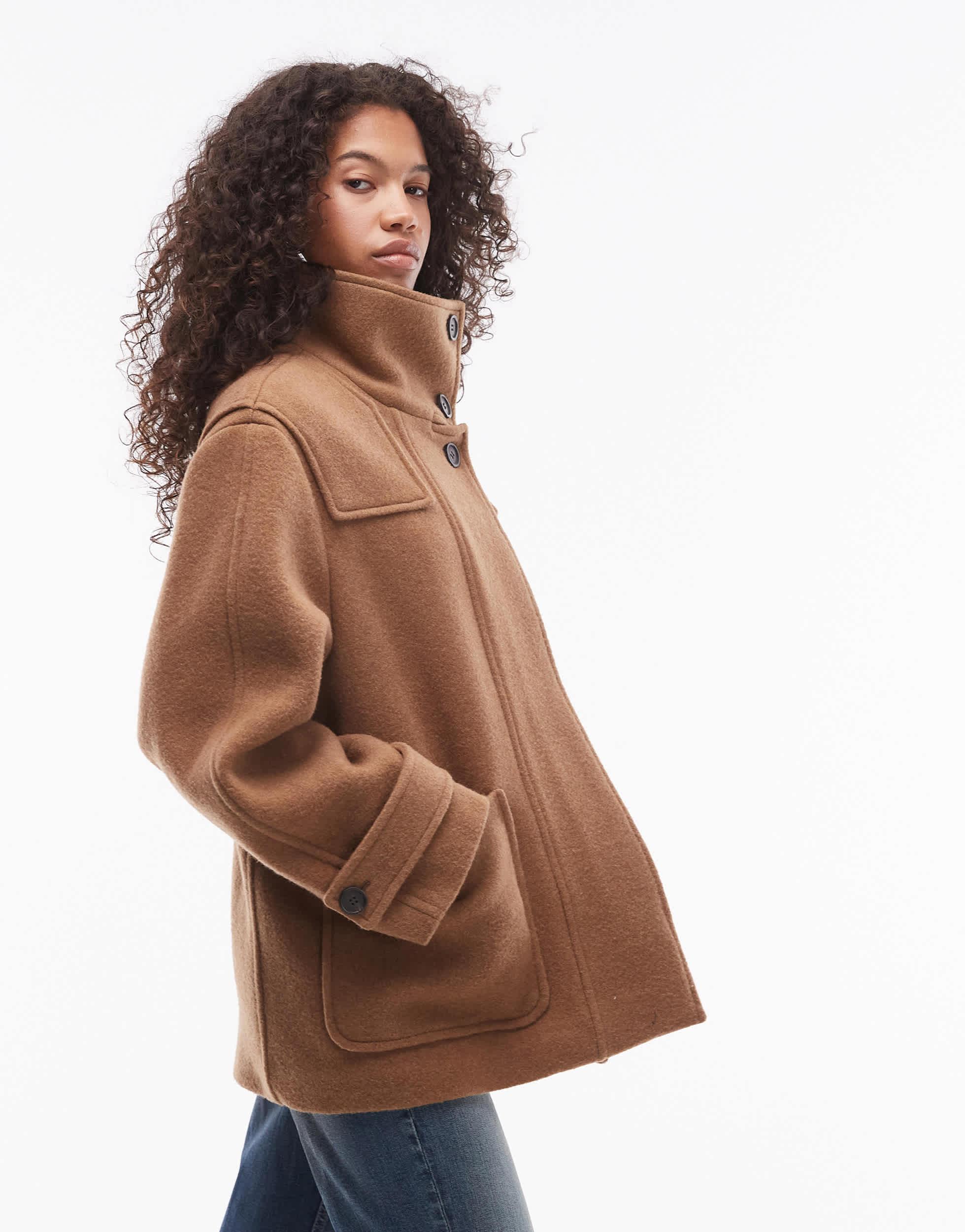 ARKET Funnel Neck Duffel Jacket With Overlay Yoke Detail And Front ...