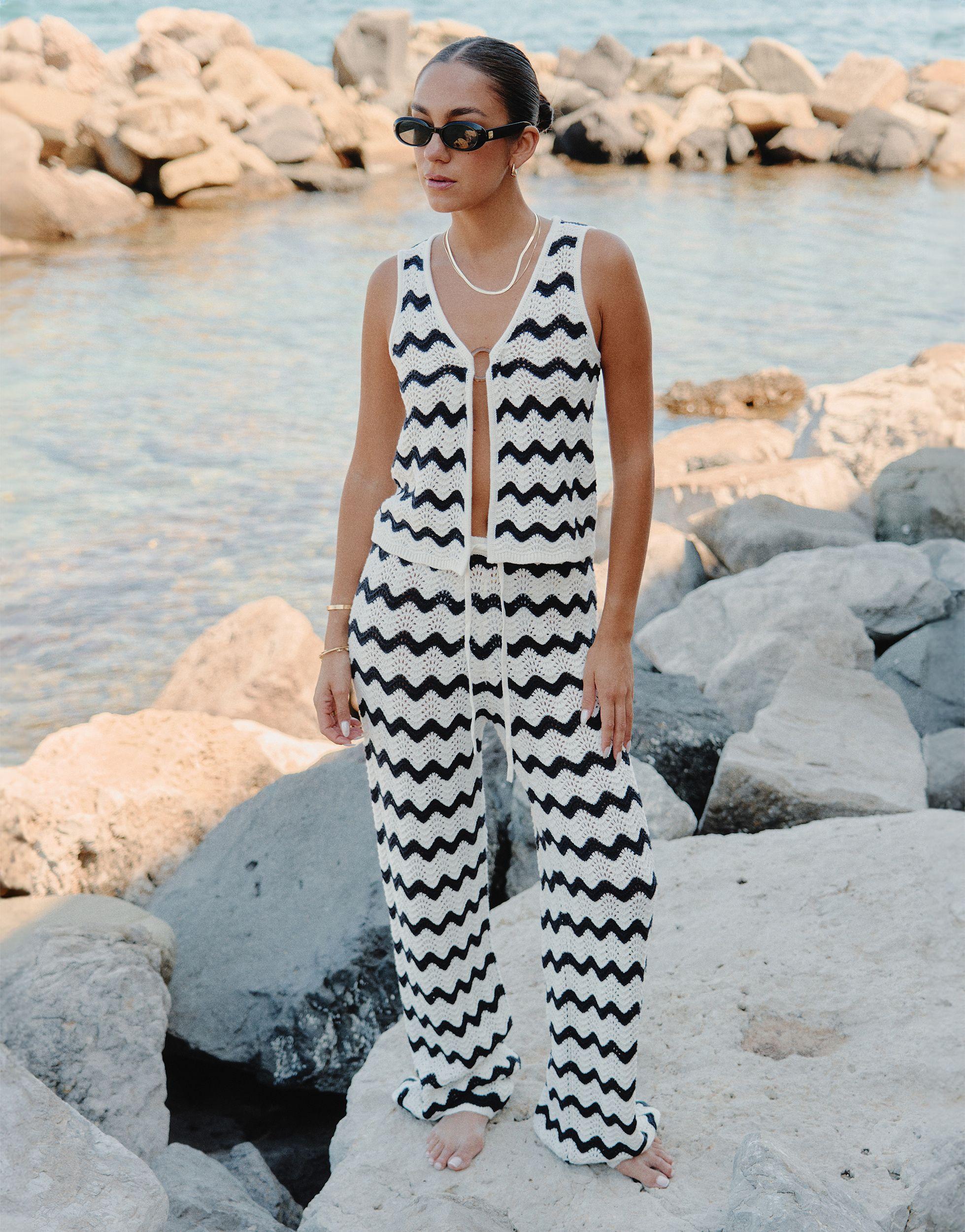 4th & Reckless X Luana Barron Ana Wave Crochet Tie Side Beach Top Co ...