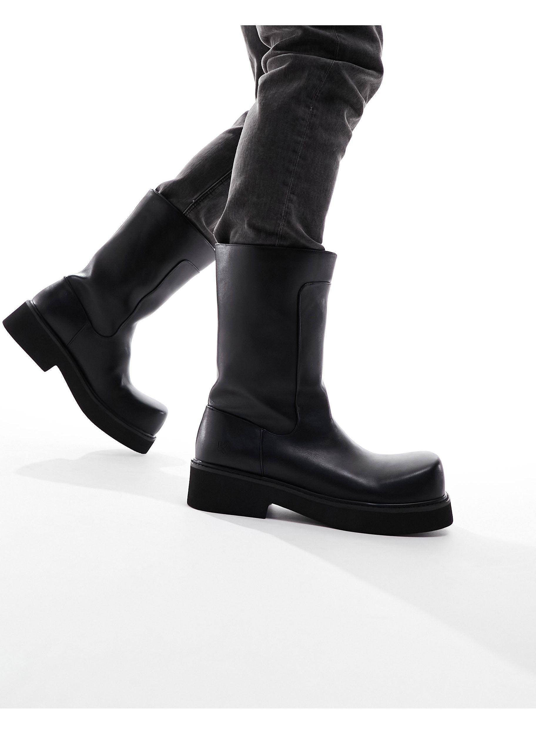 Koi Footwear Koi The General Oversized Tall Boots in Black for Men | Lyst