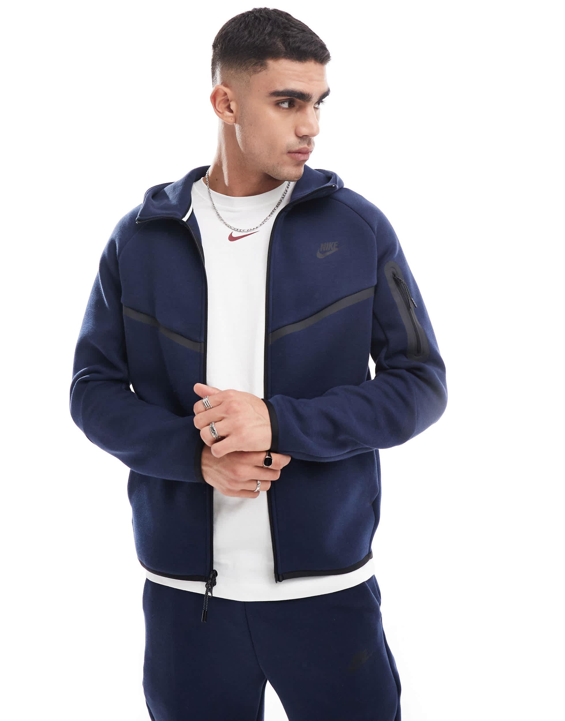 Nike Tech Fleece Full Zip Hoodie in Blue for Men | Lyst
