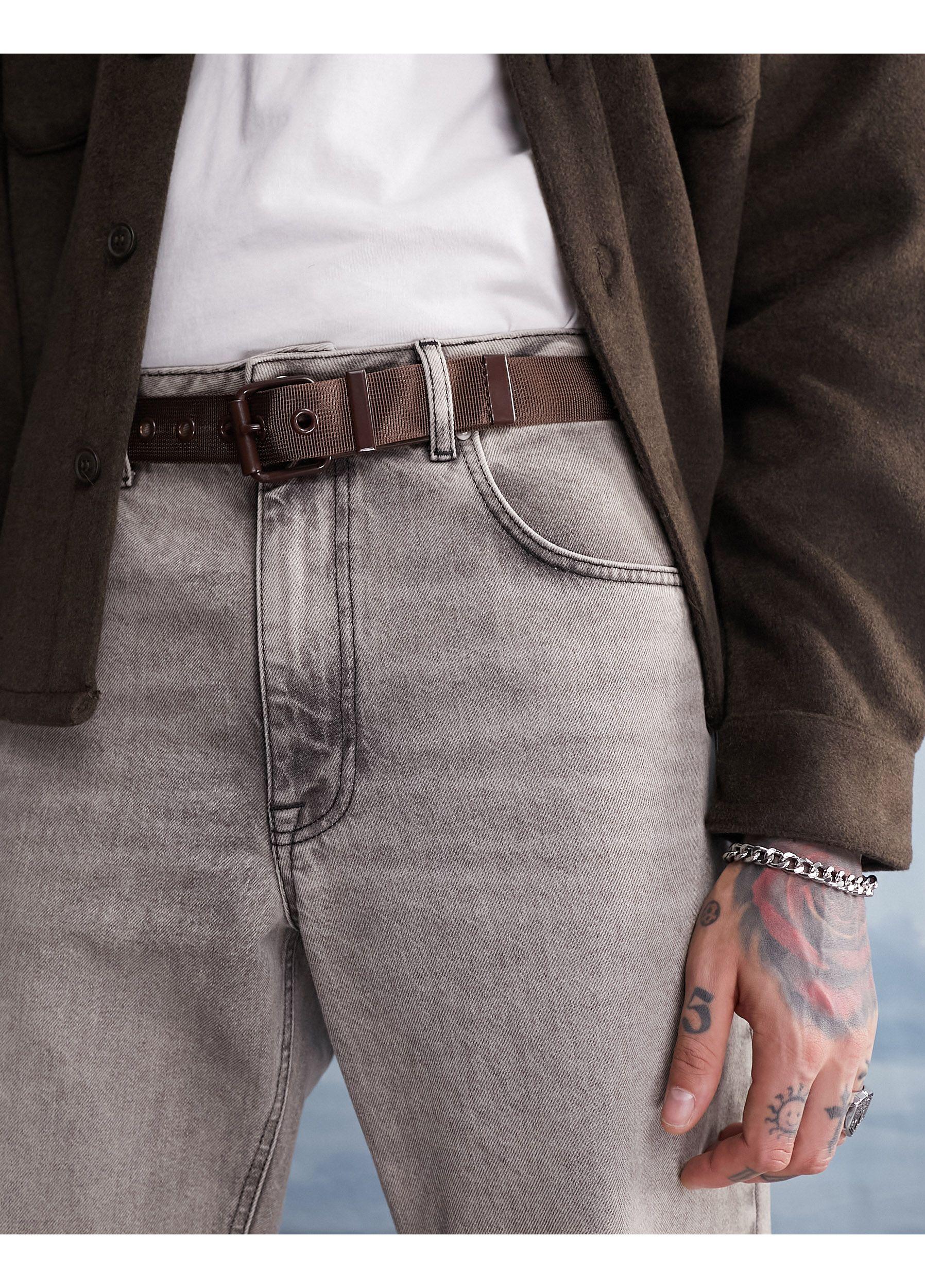 ASOS Webbing Belt With Eyelets in Black for Men | Lyst