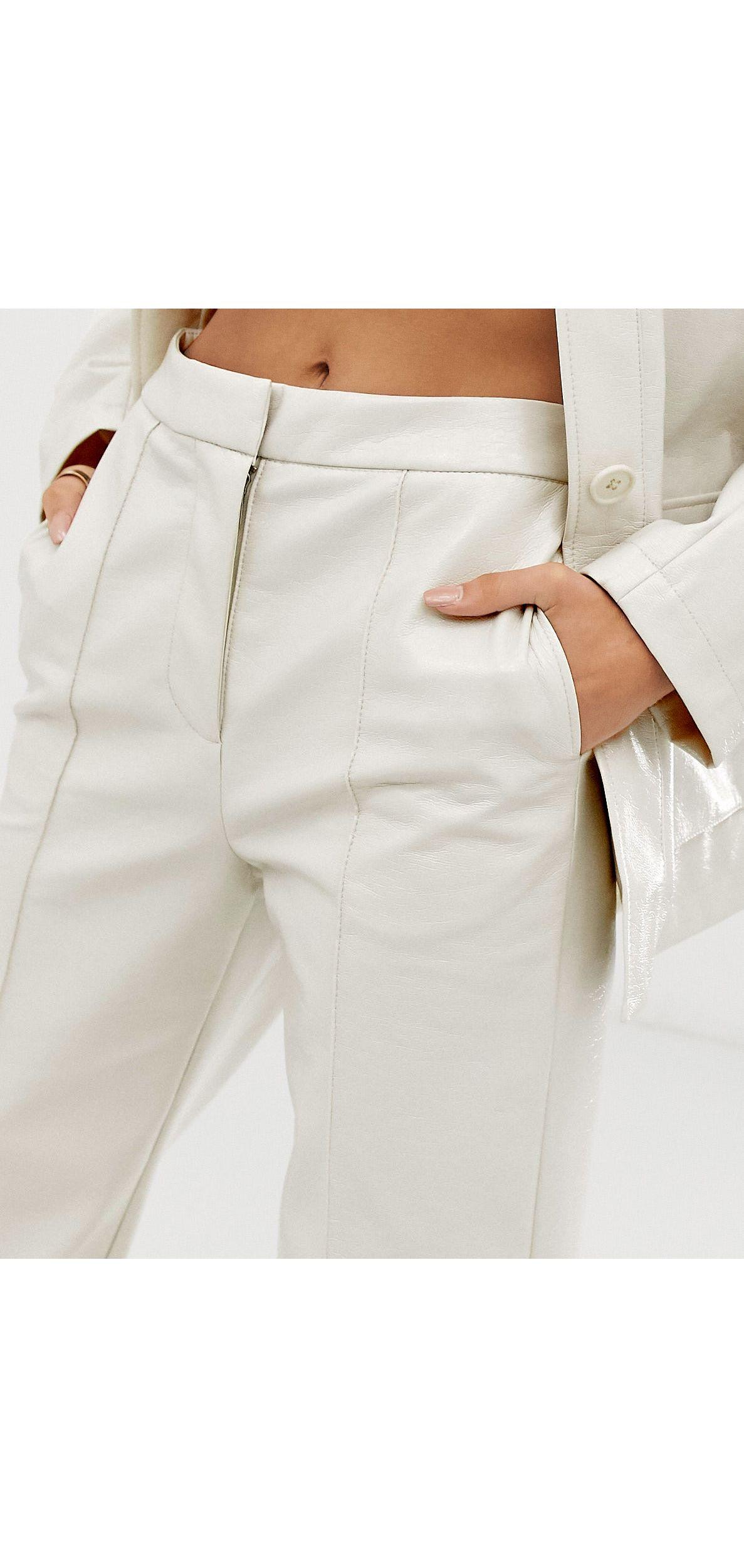 ASOS Synthetic Vinyl Track Suit Pant in White - Lyst