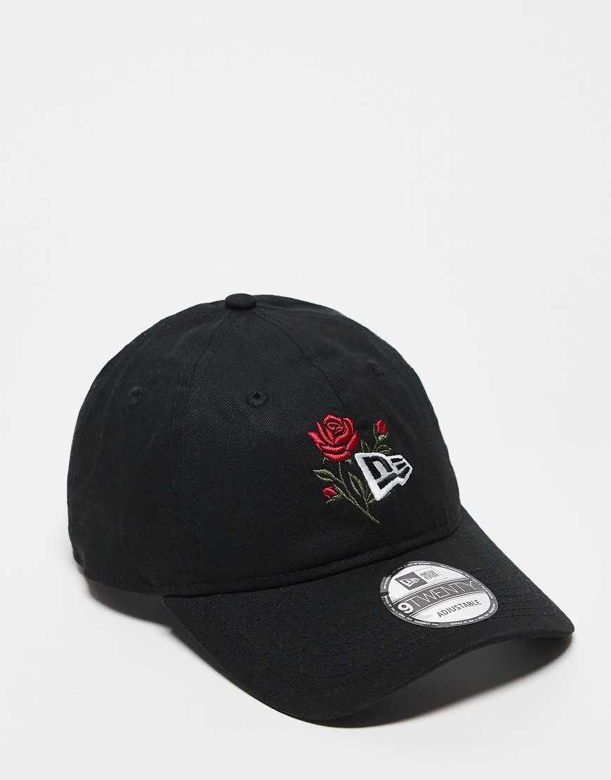 KTZ Logo 9Twenty Floral Embroidered Cap in Black | Lyst UK